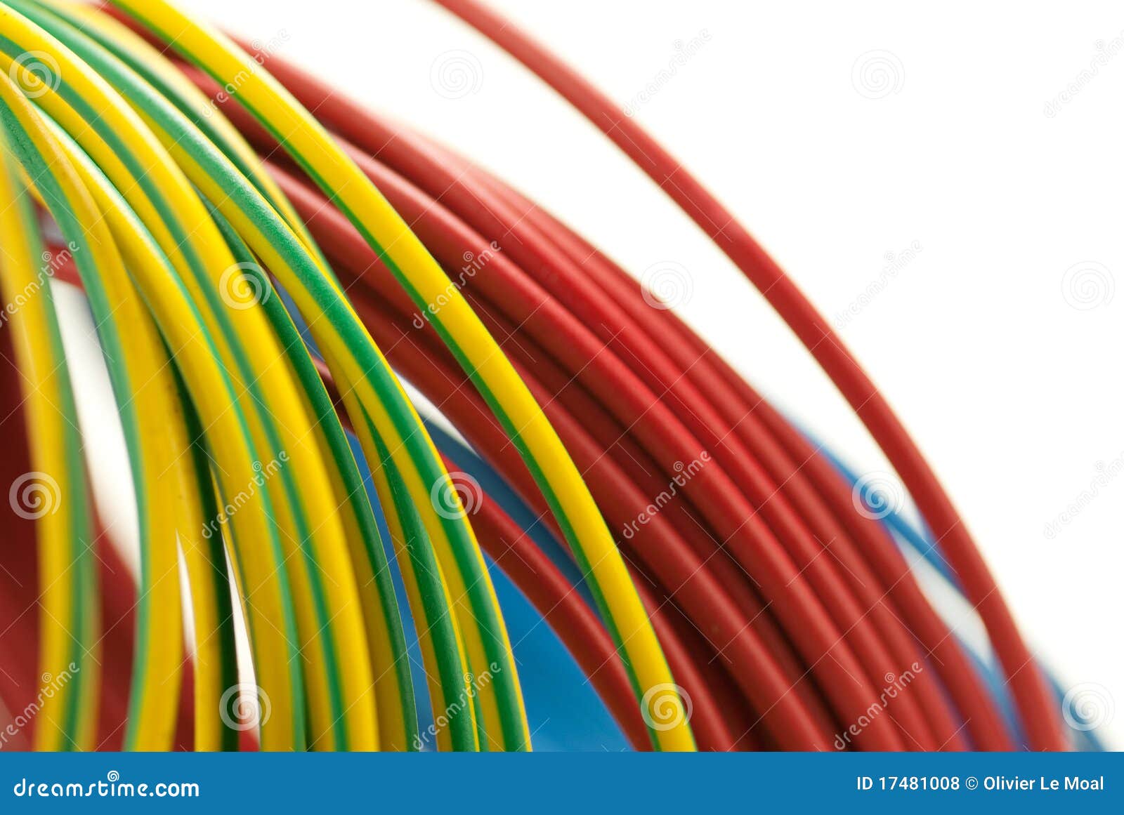 3 Colors Copper Cables, Electrician Tool Stock Photo - Image of plastic ...