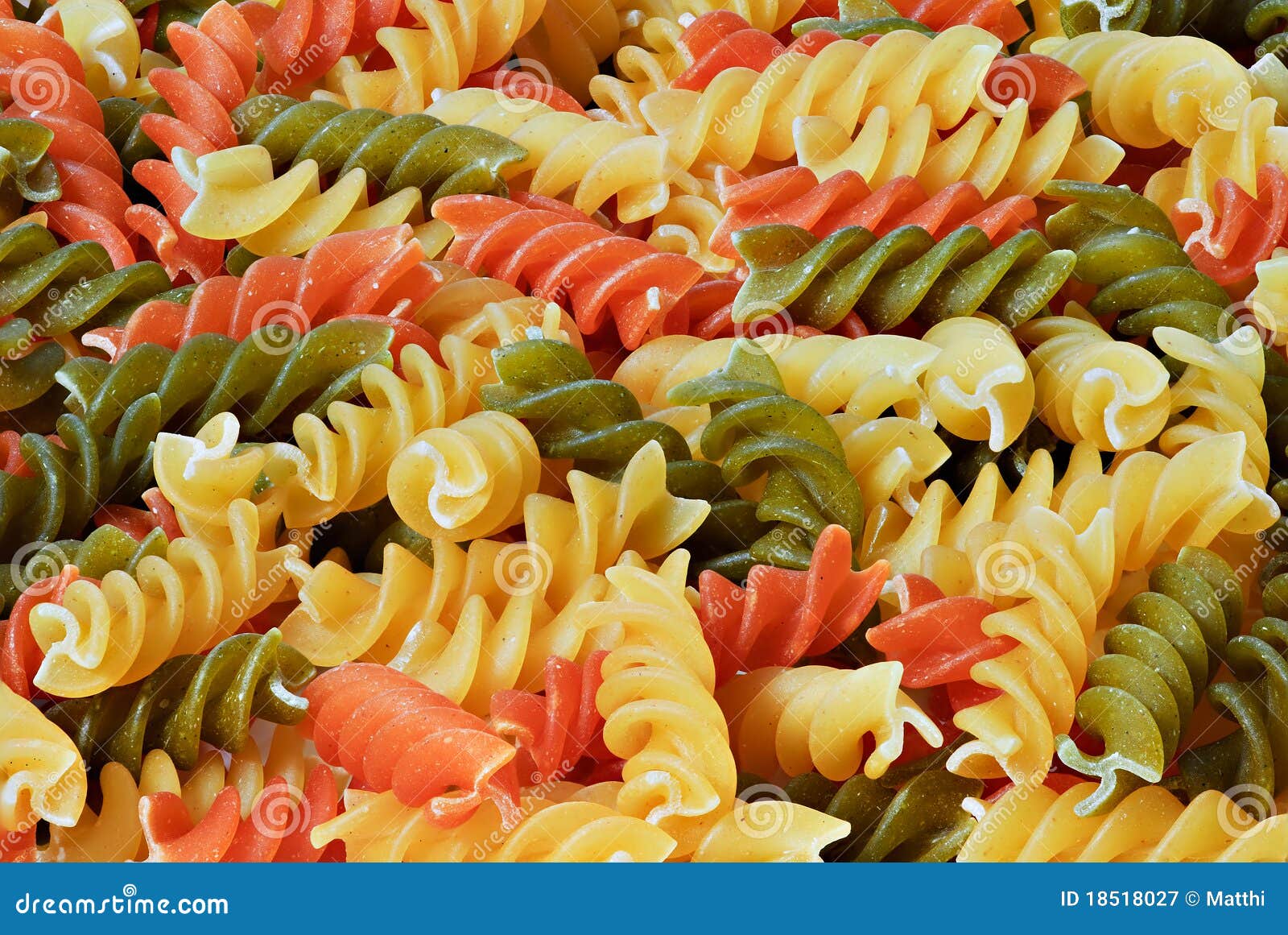 3 colors fusilli stock image. Image of ingredient, closeup - 18518027