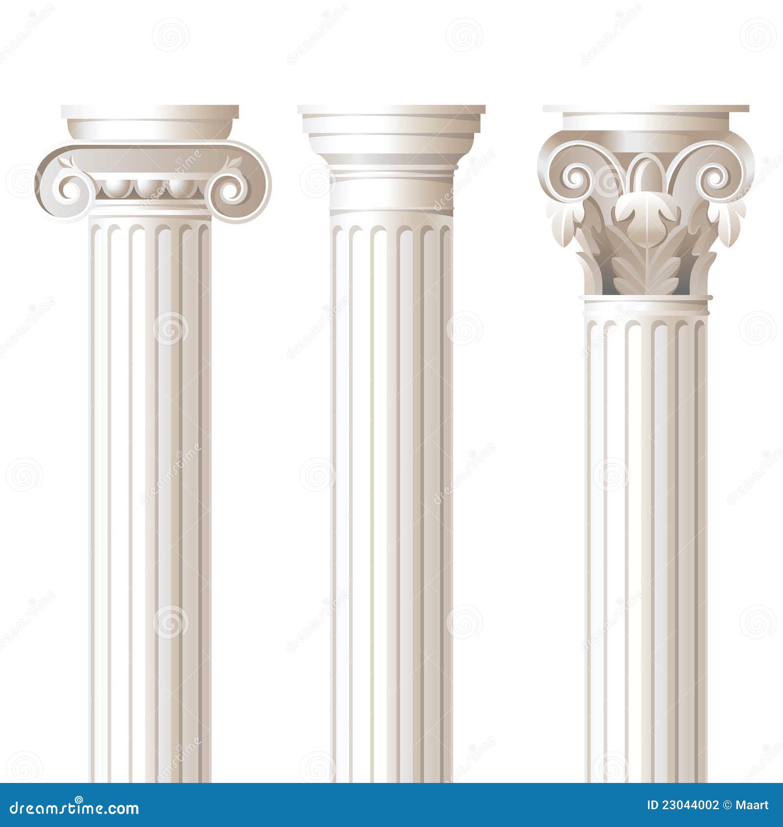 3 Columns in Different Styles Stock Vector - Illustration of object ...