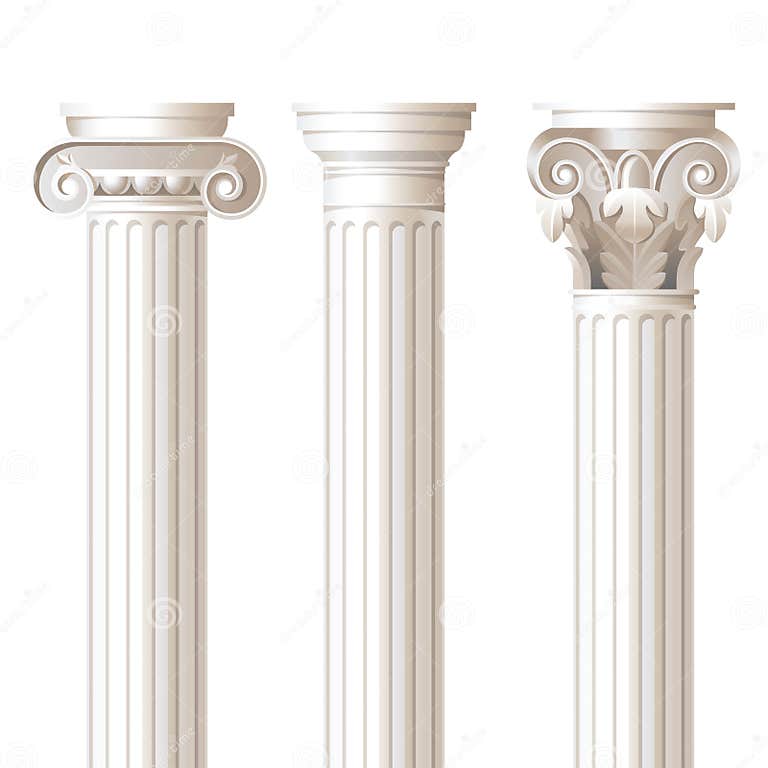 3 Columns in Different Styles Stock Vector - Illustration of object ...