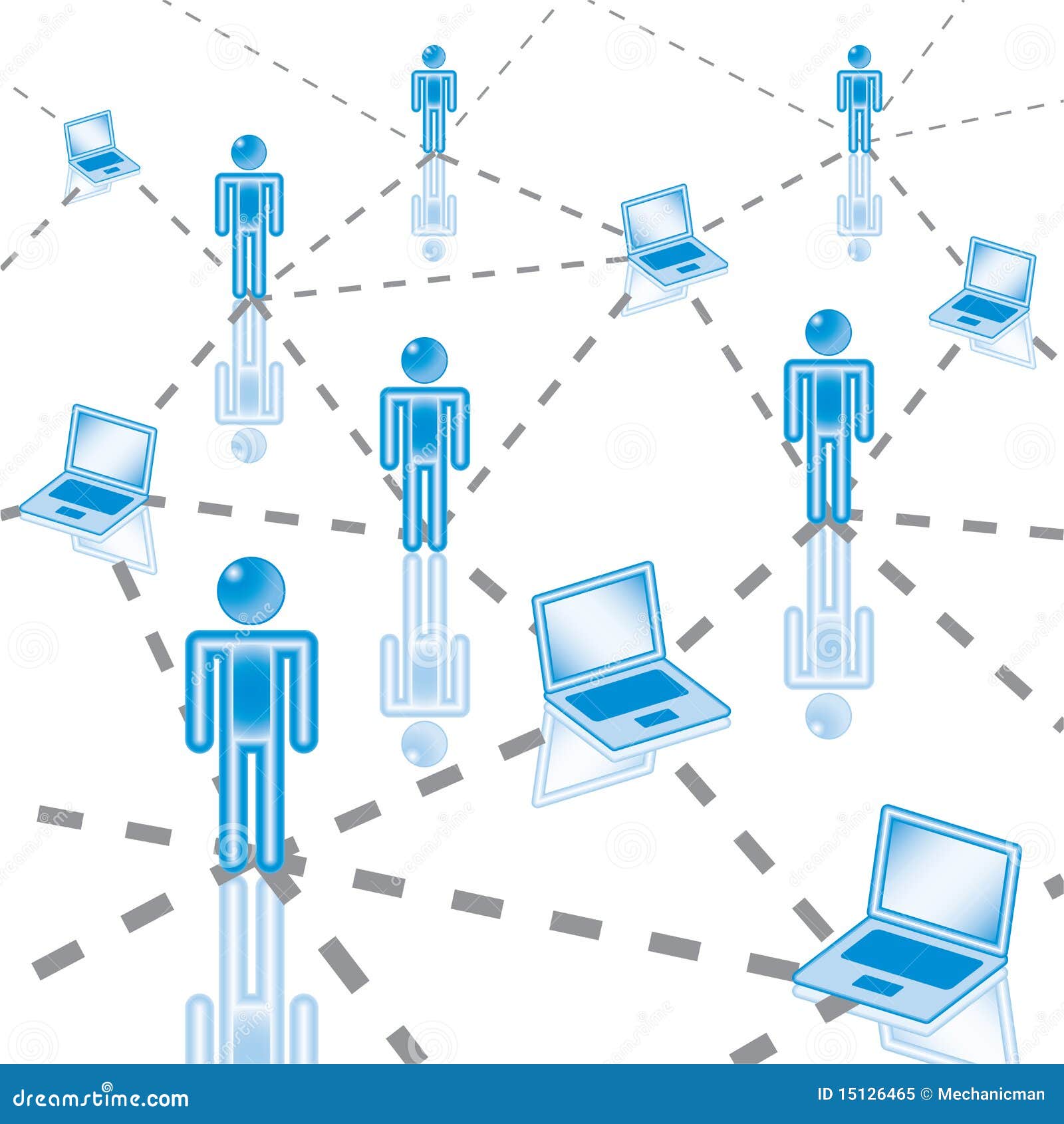 3. Computer Network in Blue Stock Vector - Illustration of ...