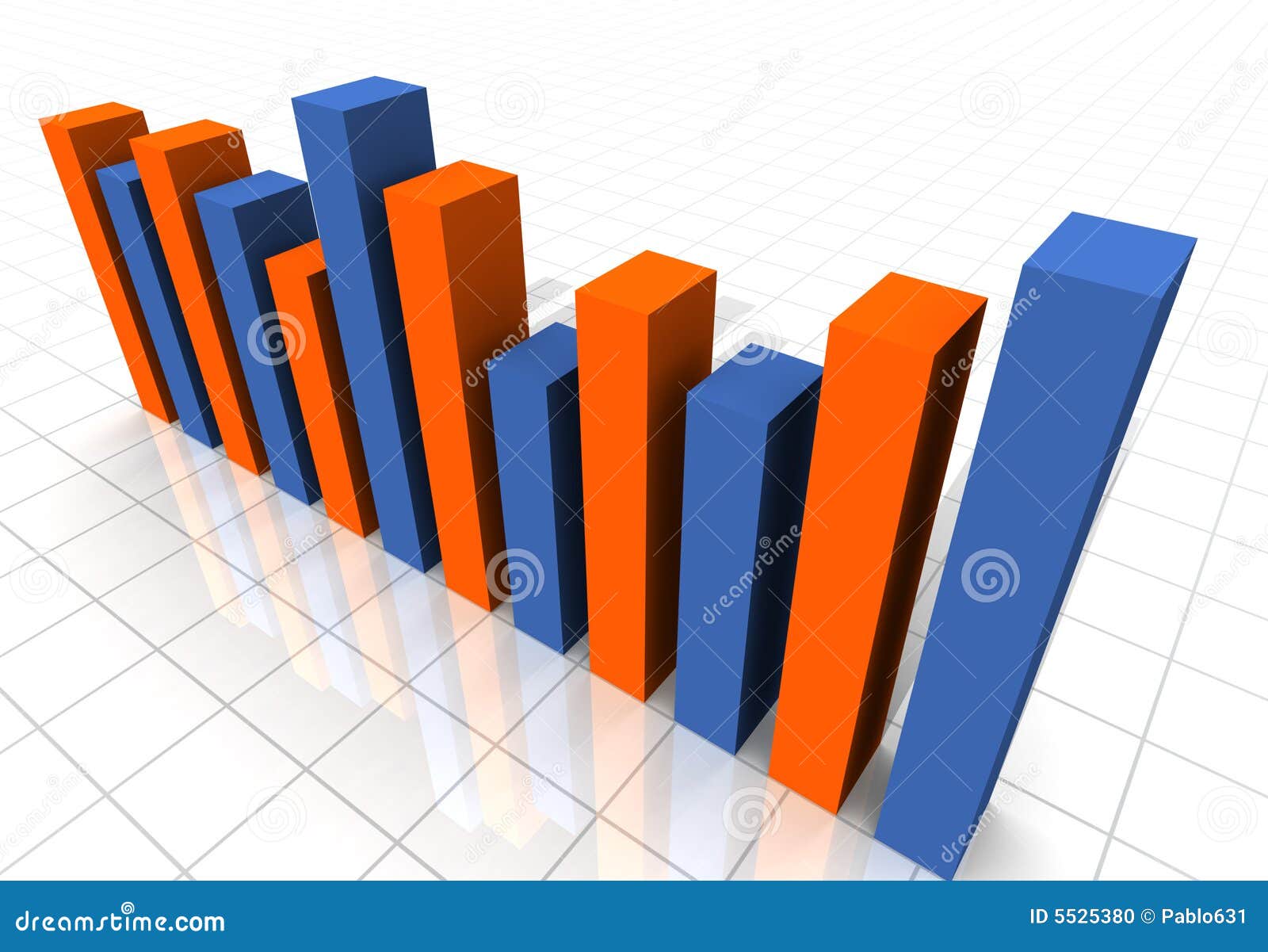 3-D Business Bar Graph Picture. Image: 5525380