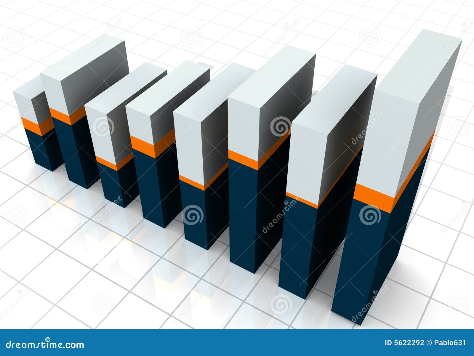 3-D Business Bar Graph stock illustration. Illustration of progress ...