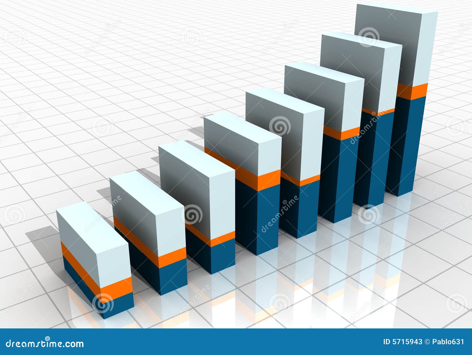 3-D Business Bar Graph stock illustration. Illustration of finance ...