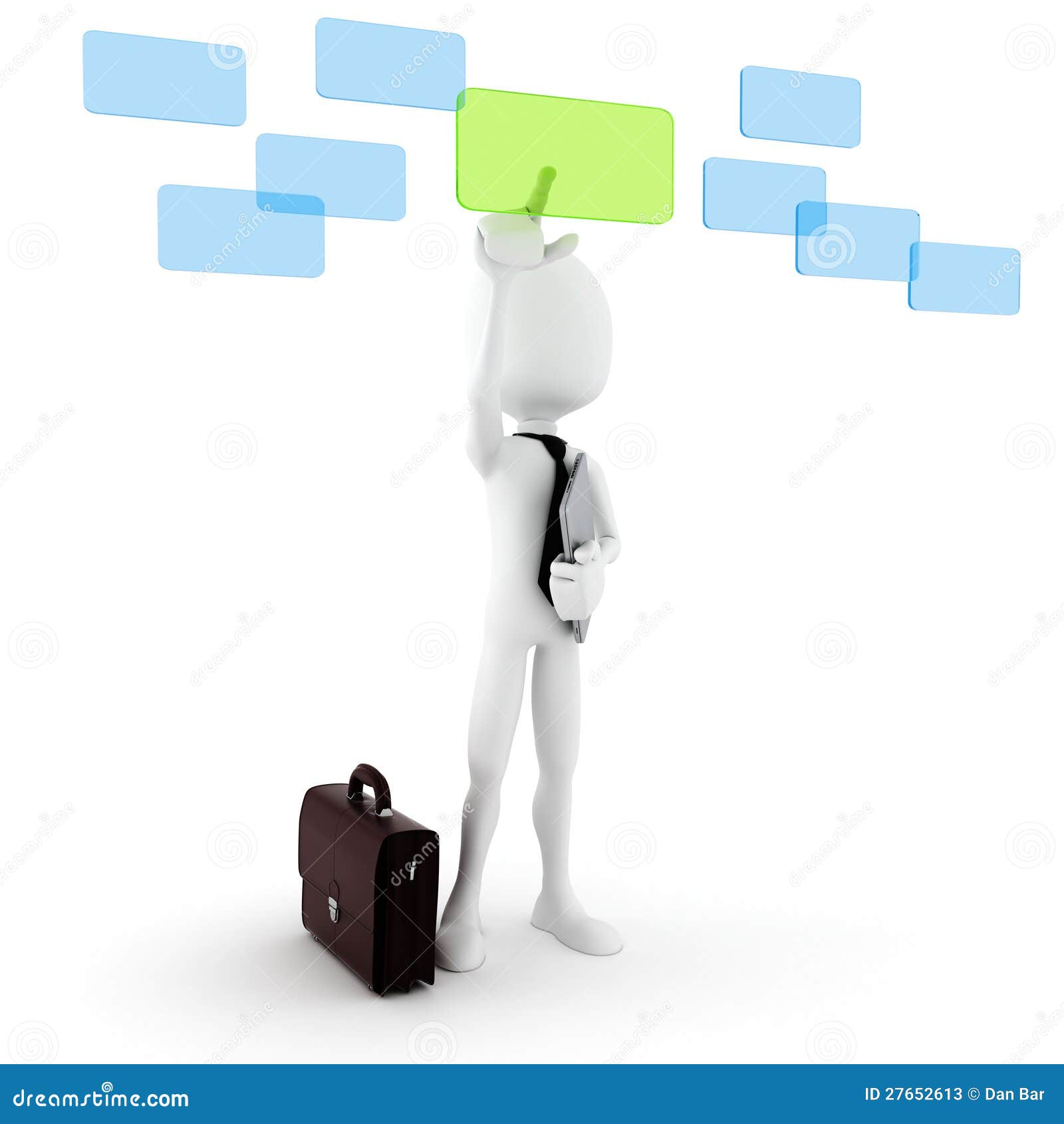 3 d man making a decision stock illustration. Illustration of point ...