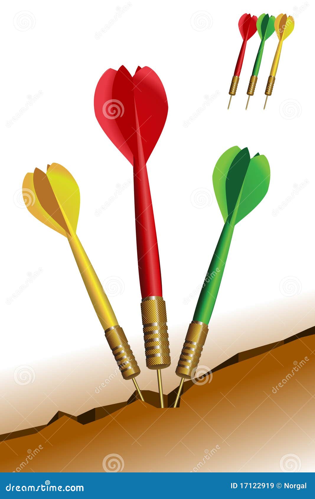 3 Darts stock vector. Illustration of determination, circle - 17122919