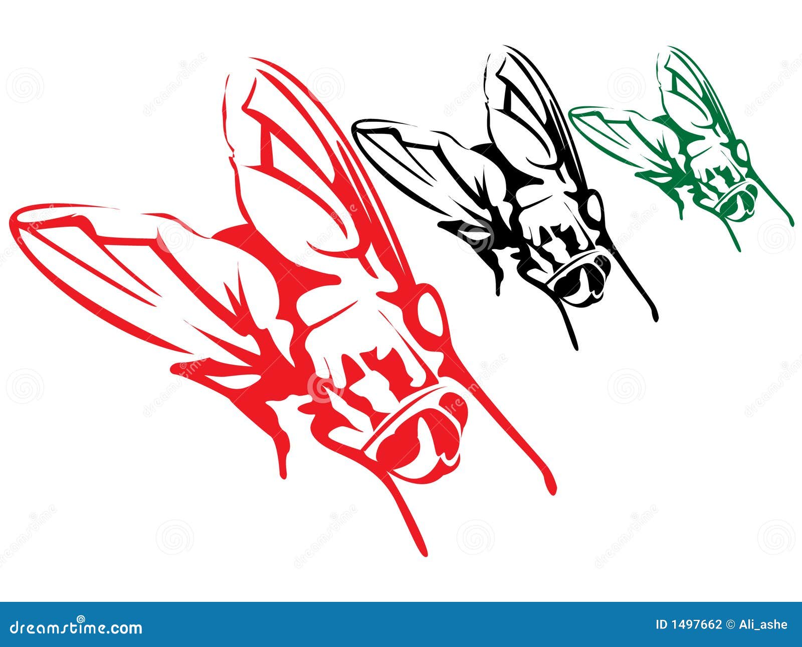 3 Flies stock vector. Illustration of flies, vector, graphic - 1497662