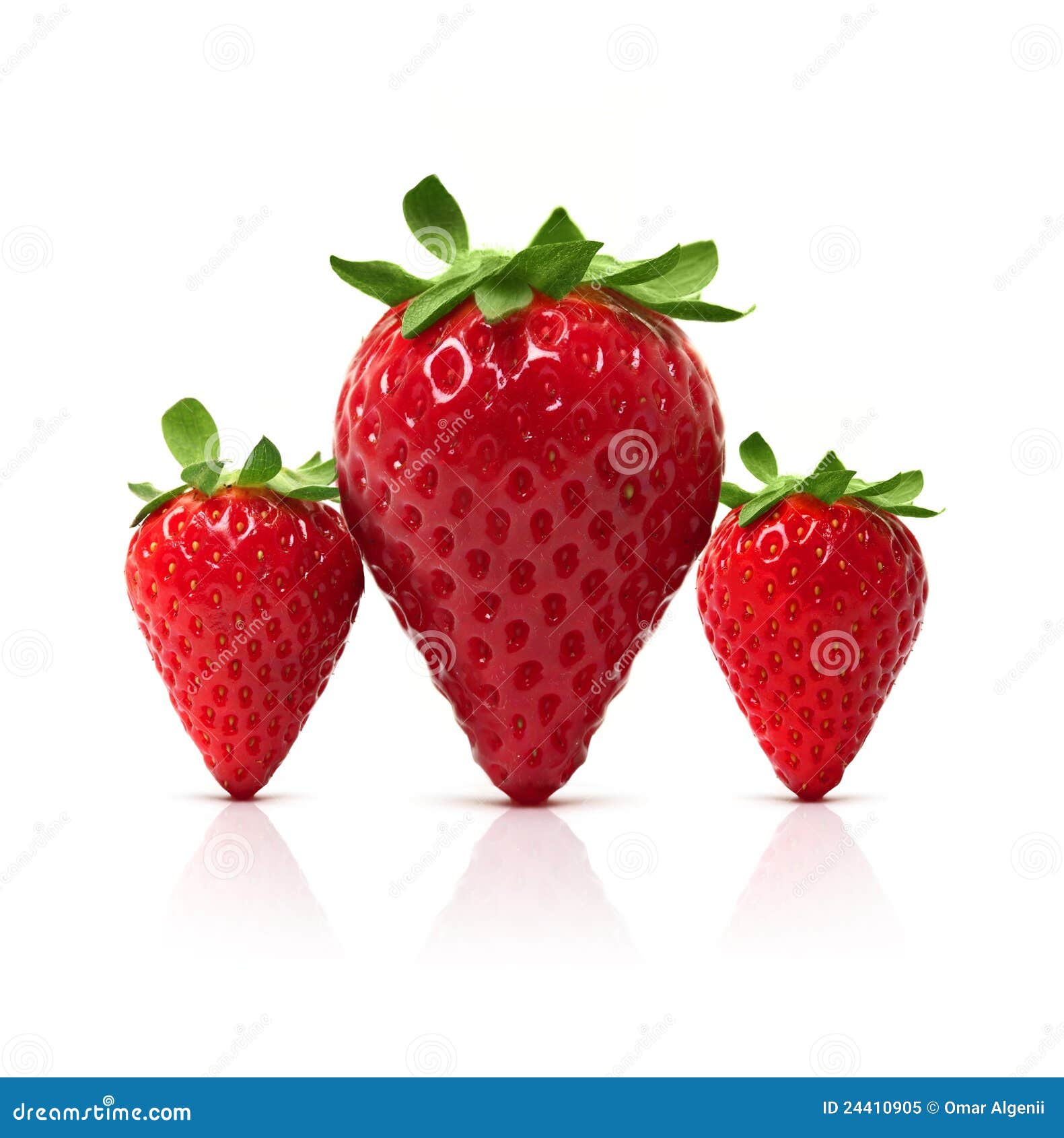 3 fresas perfectas imagen de archivo. Imagen de postre - 24410905