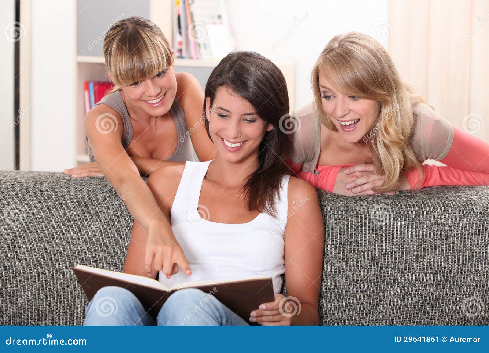 3 friends stock image. Image of blonde, flat, sharing - 29641861
