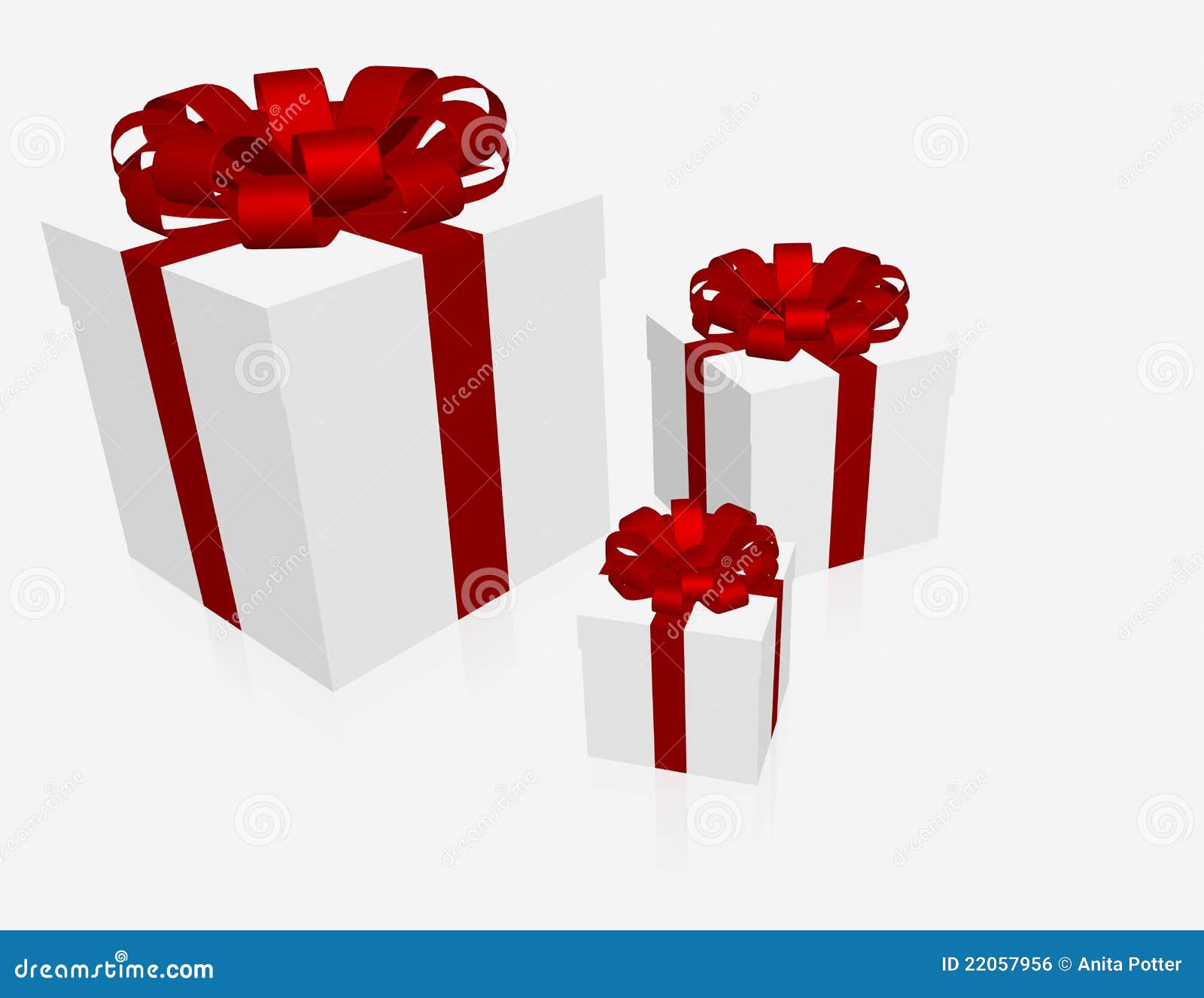 3 Gift Boxes on White stock illustration. Illustration of boxes - 22057956