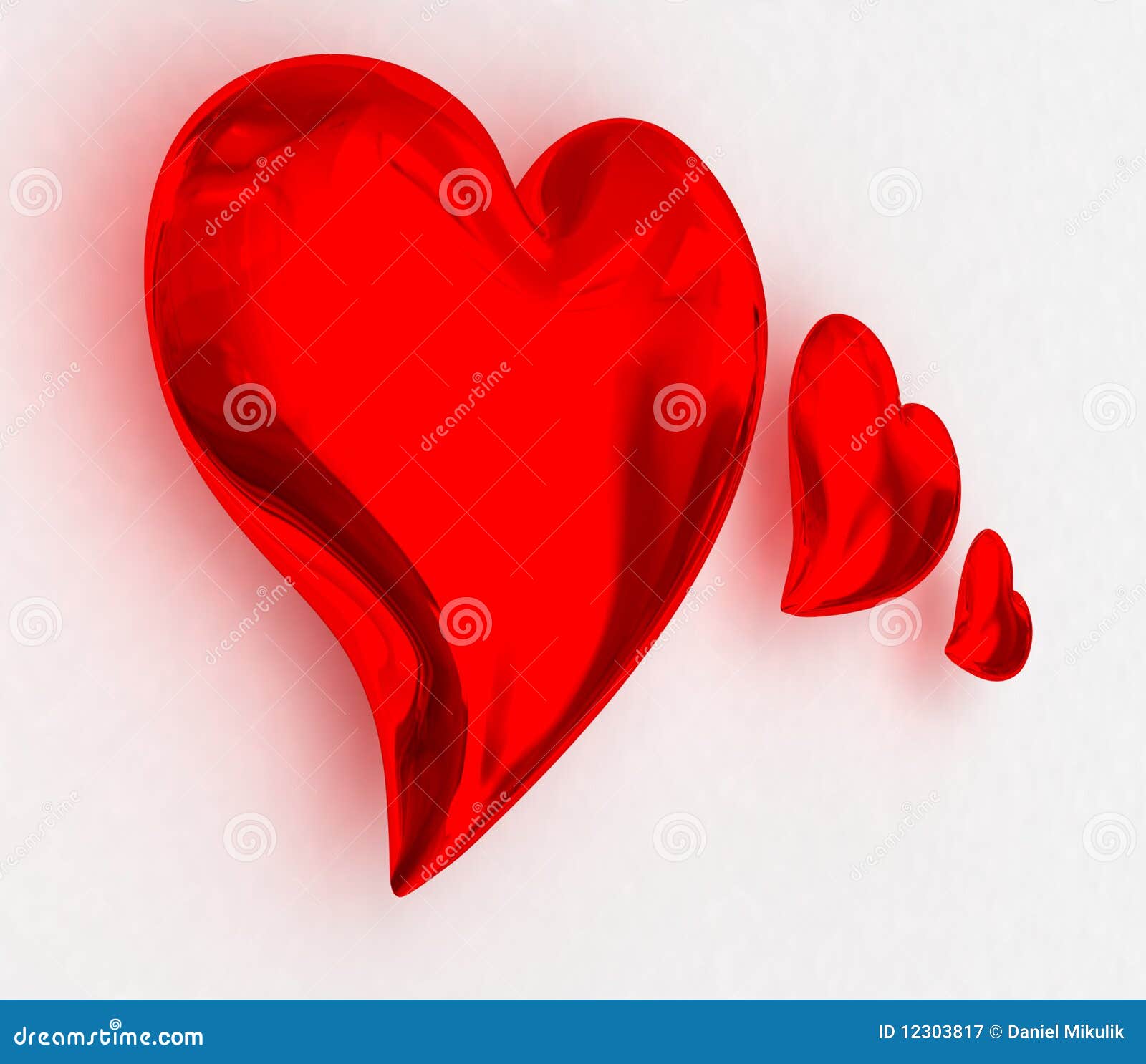 3 heart stock illustration. Illustration of valentine - 12303817