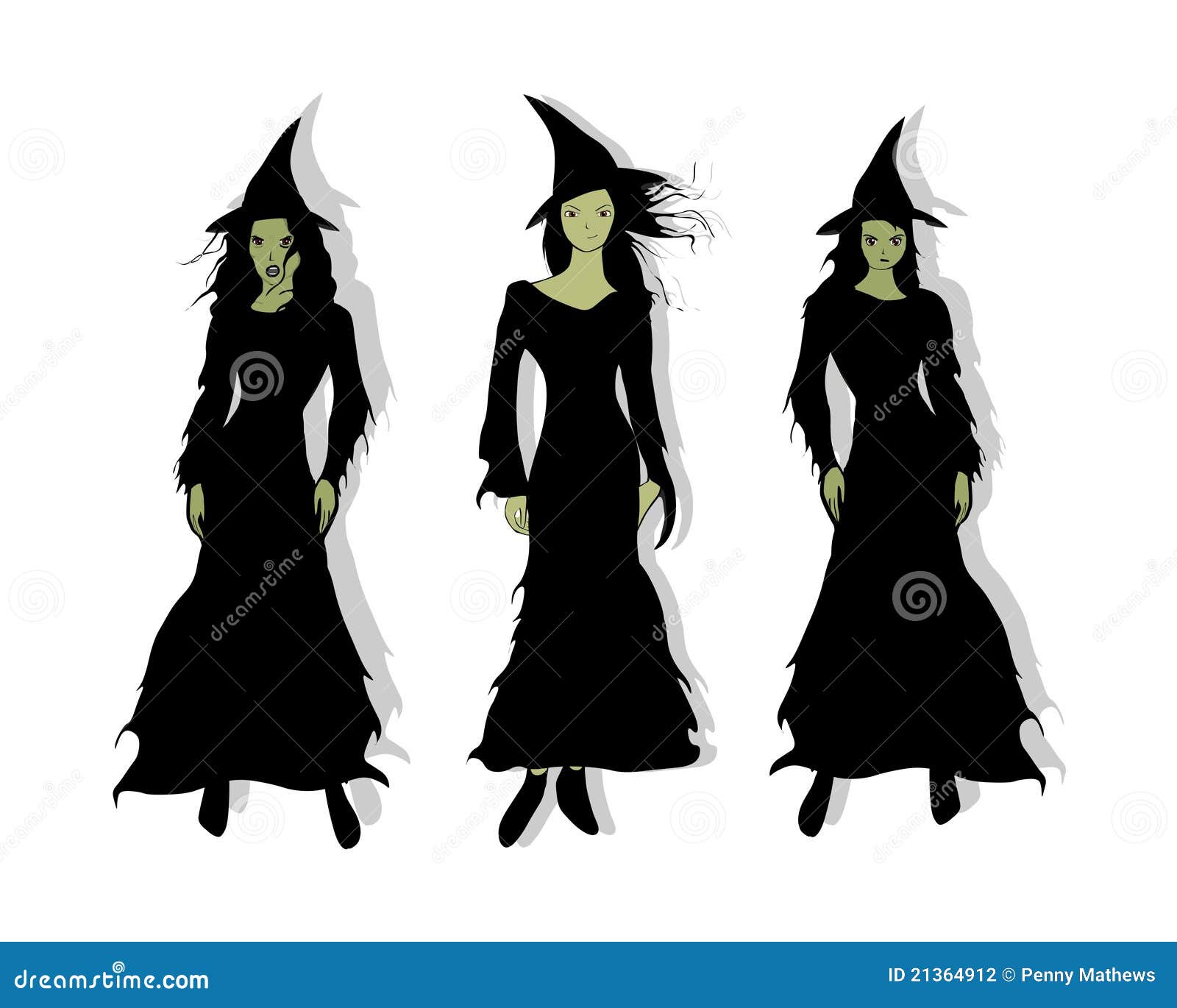 3 heksen stock illustratie. Illustration of mooi, magisch - 21364912