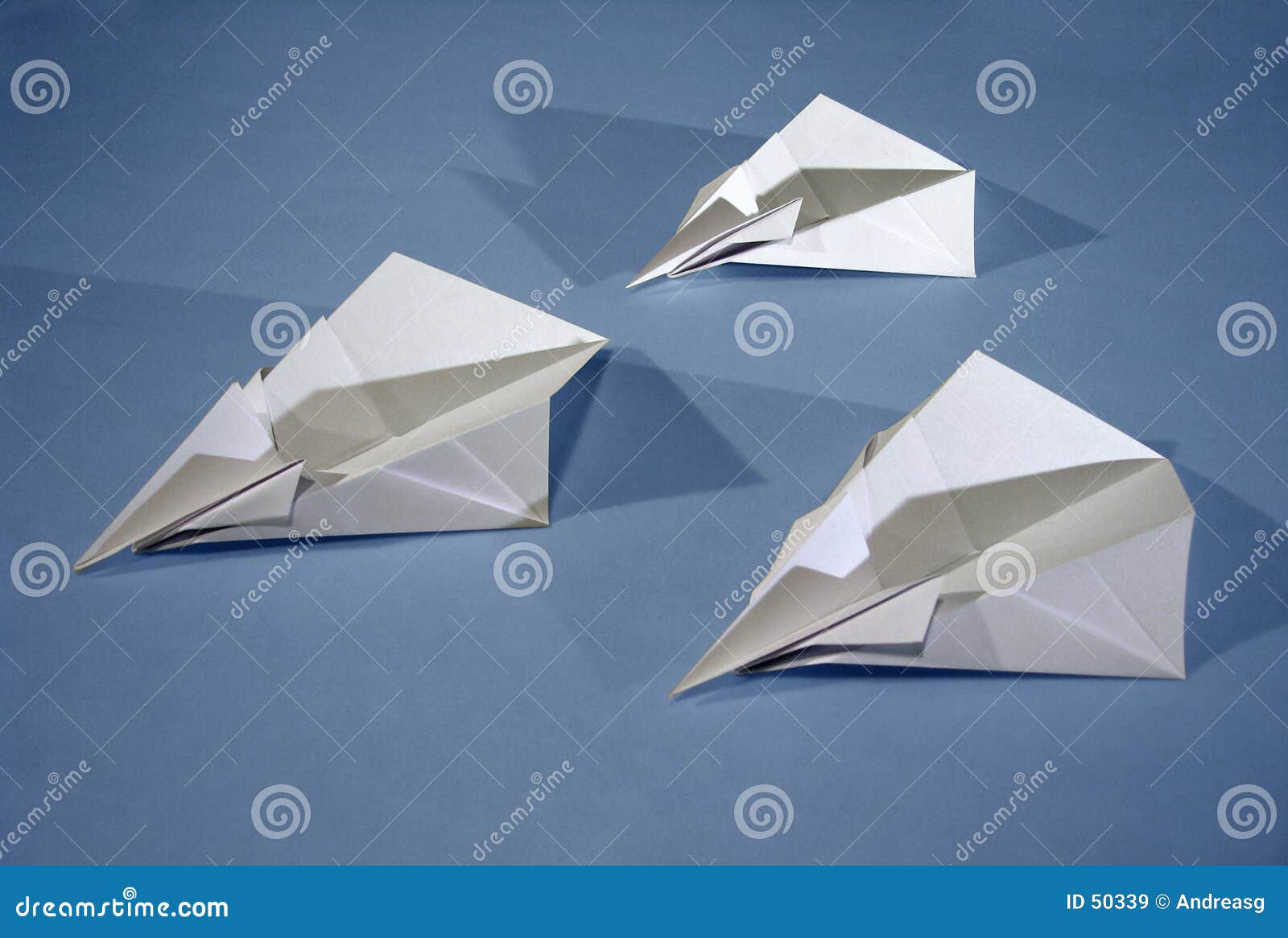 3 paper aircrafts stock image. Image of sheet, concept, blue - 50339