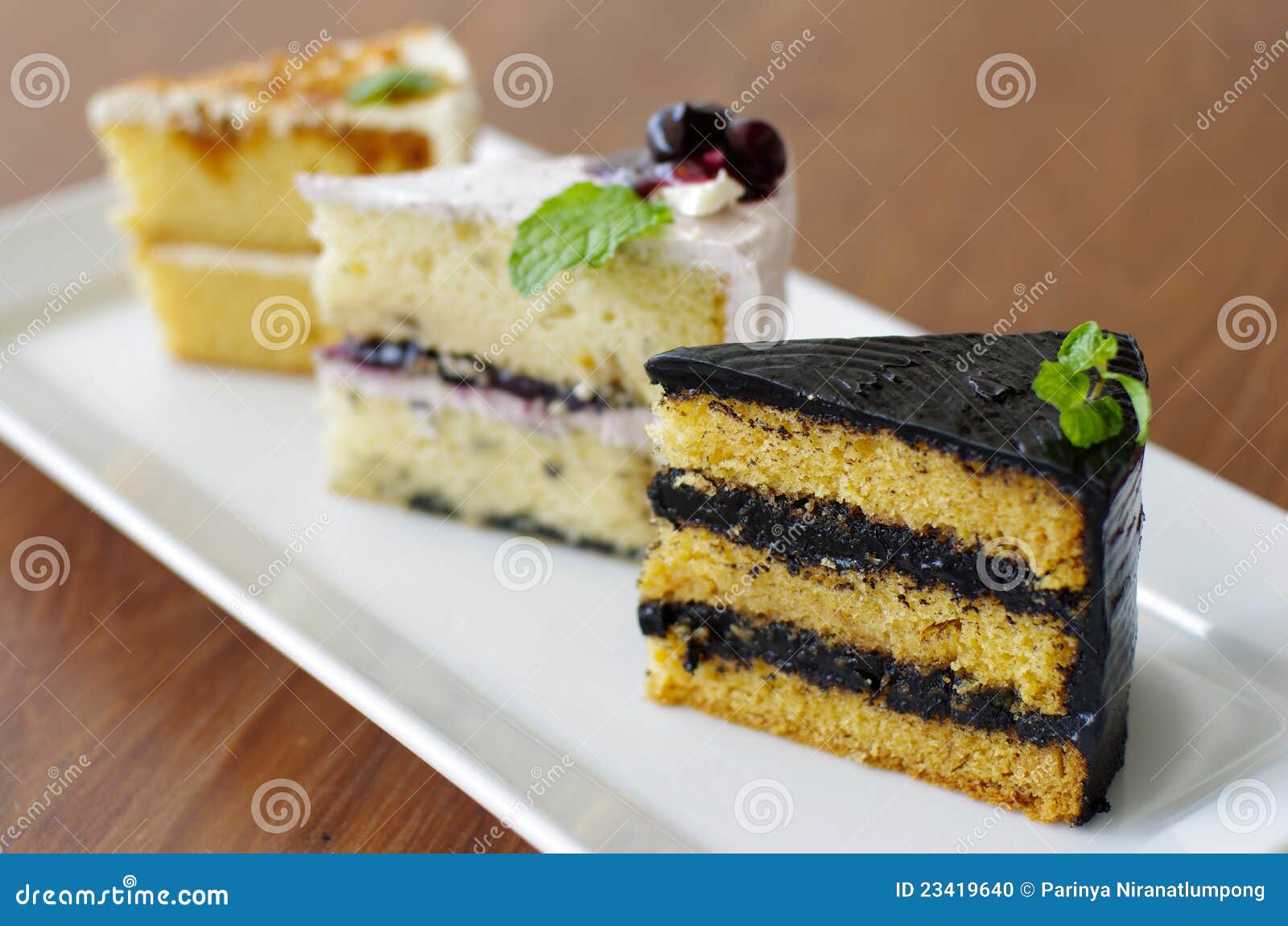 3 Piece of Sweet Cake stock photo. Image of heart, decoration - 23419640