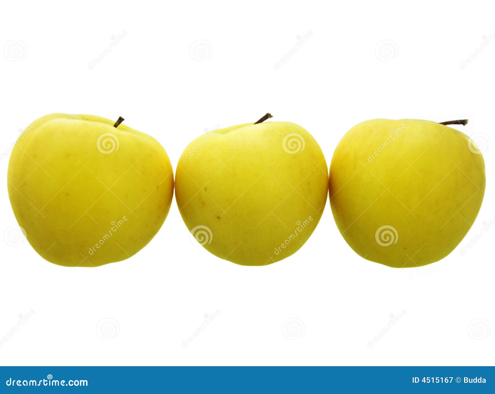 3 pommes jaunes image stock. Image du coloré, manger, détail - 4515167