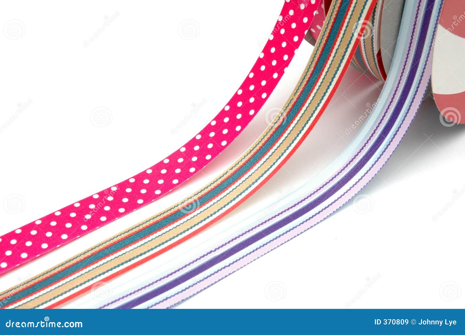 3 Rolls of Ribbons stock image. Image of joyous, ribbons - 370809