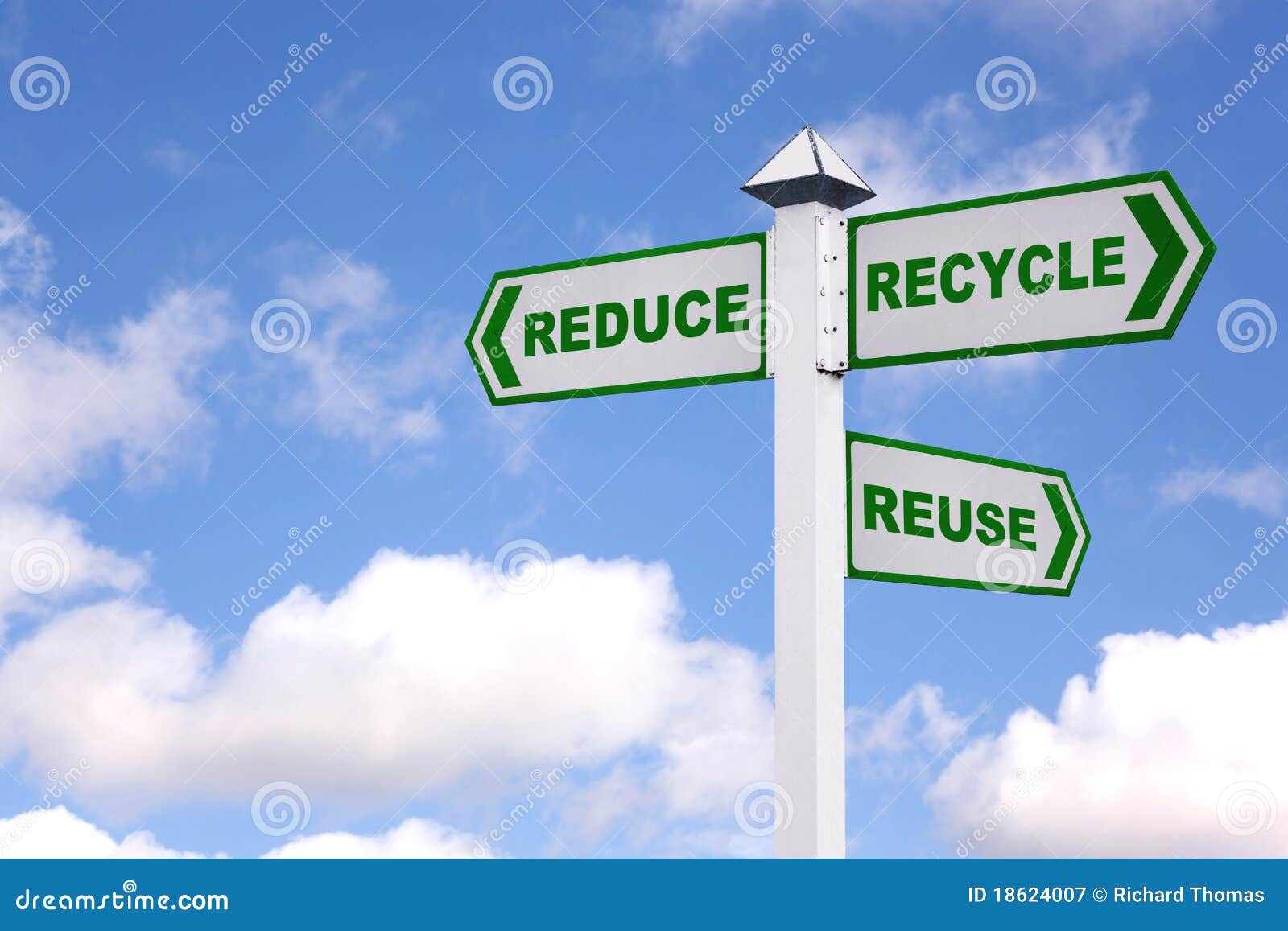 The 3 Rs green signpost stock image. Image of green, environmental ...