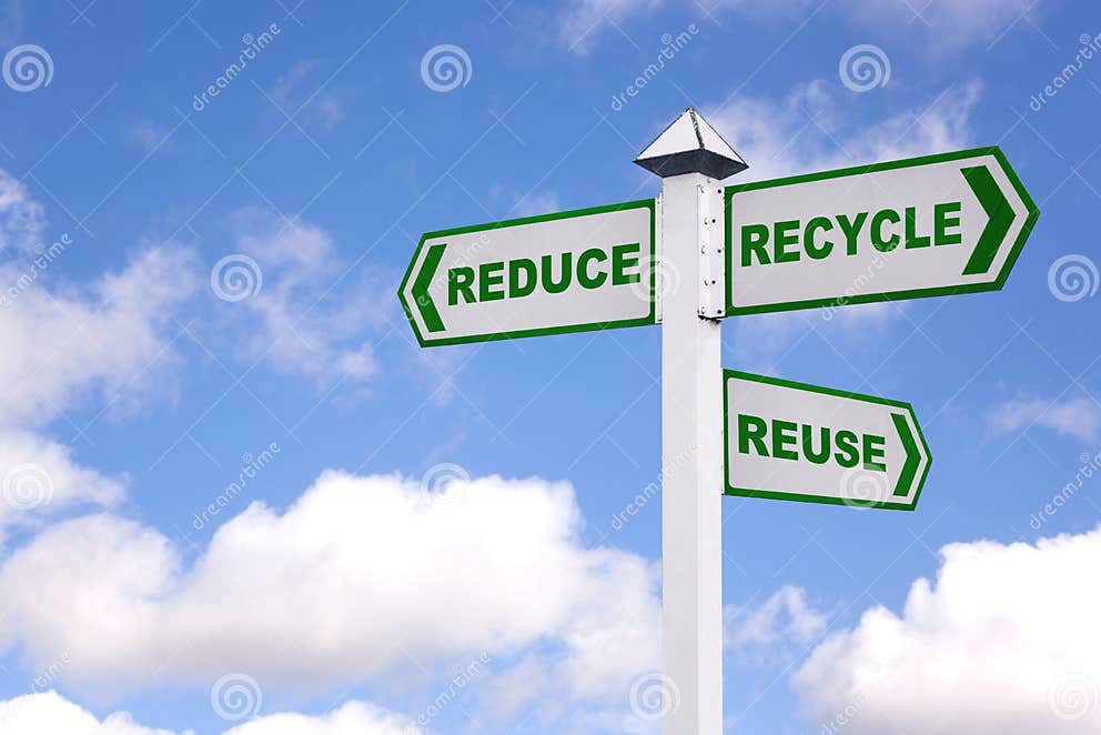 The 3 Rs green signpost stock image. Image of green, environmental ...