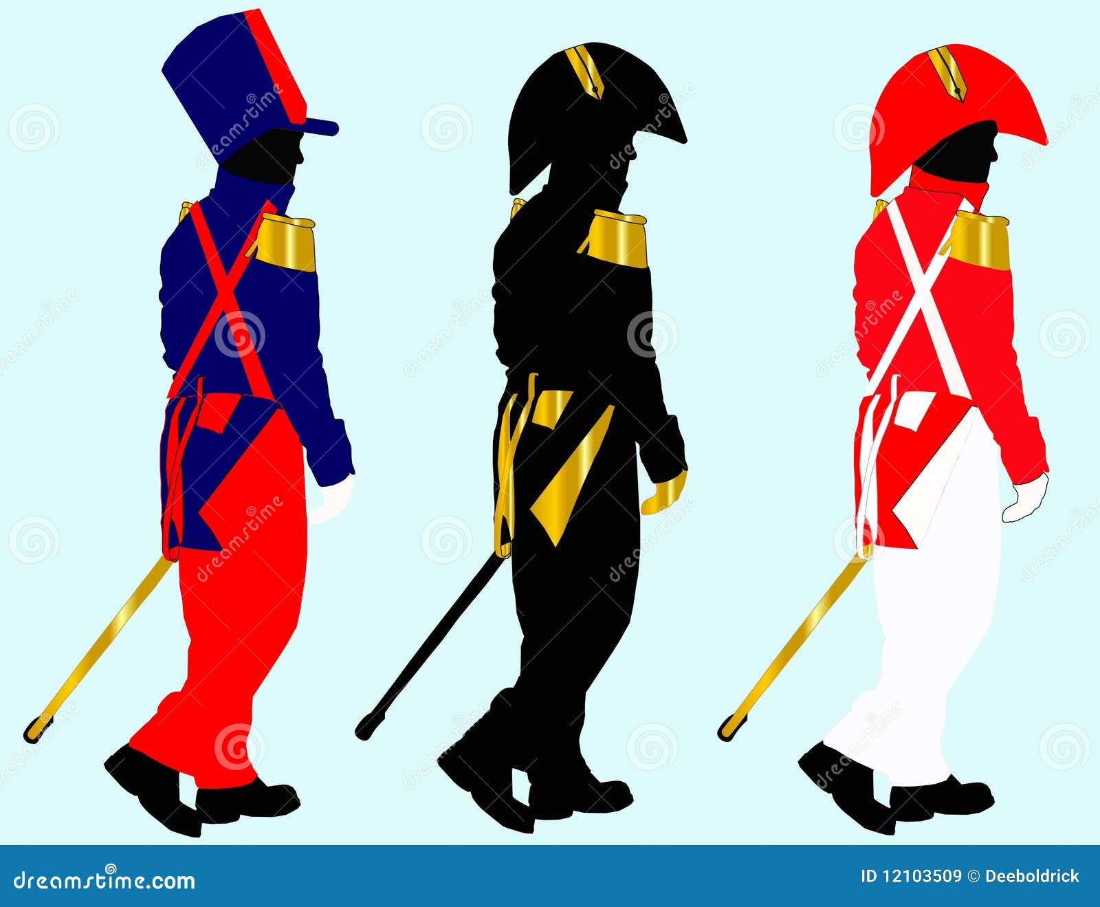 3 Soldiers... stock vector. Illustration of navy, white - 12103509