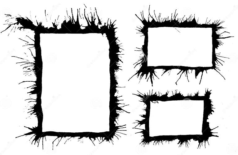 3 Splashy Vector Frames, Vector Eps Stock Vector - Illustration of ...