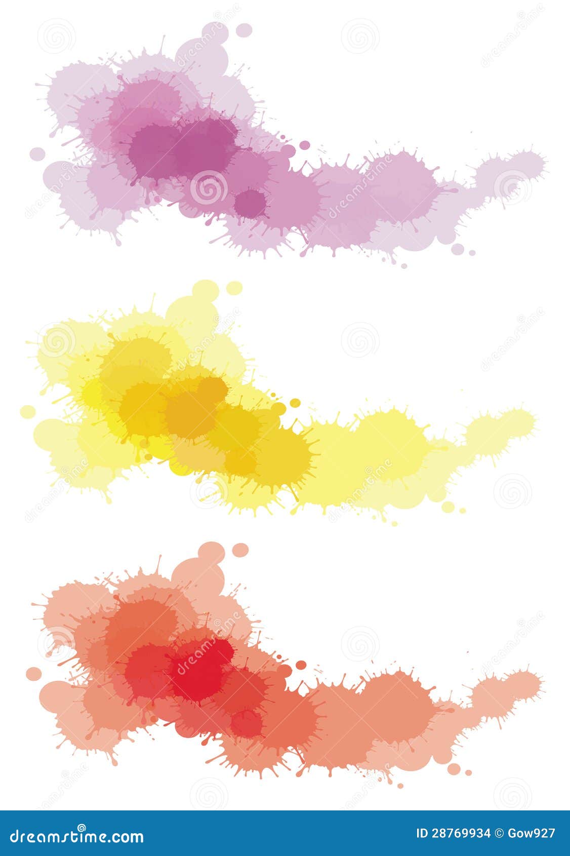 3 splatter color set stock vector. Illustration of backdrop - 28769934