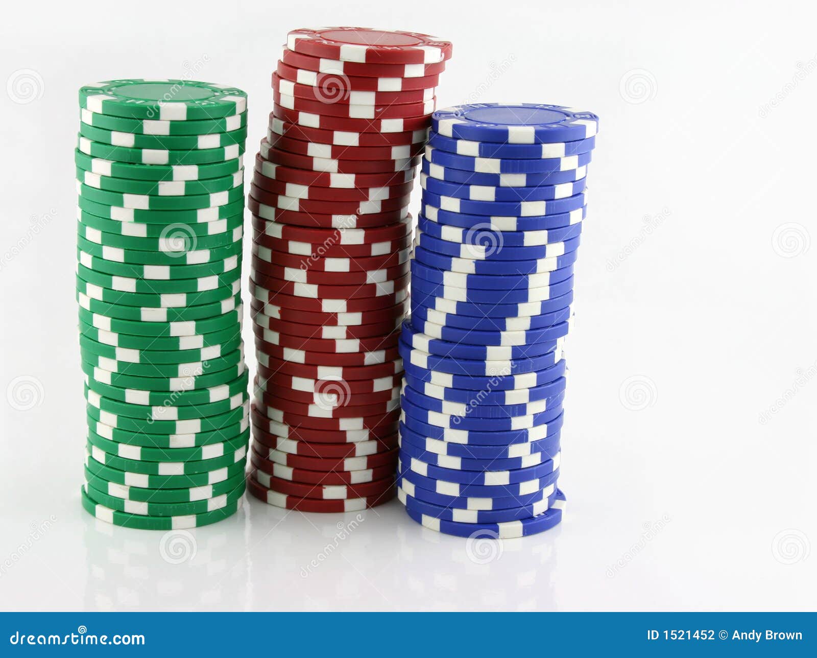 3 Stacks of Casino Chips stock photo. Image of internet - 1521452