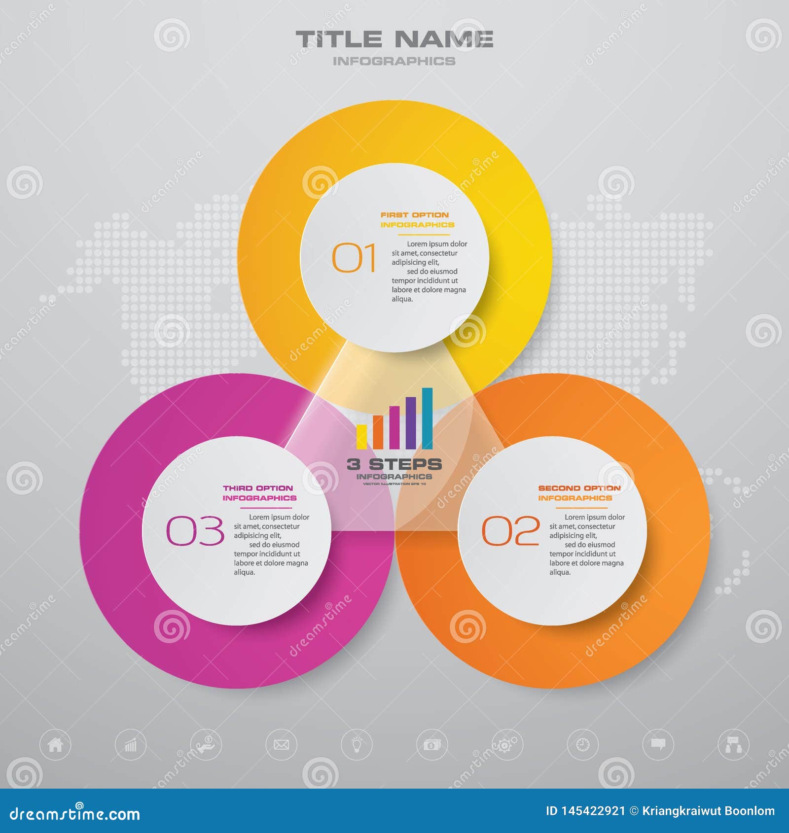 3 Steps Infographics Chart Design Element. for Data Presentation Stock ...