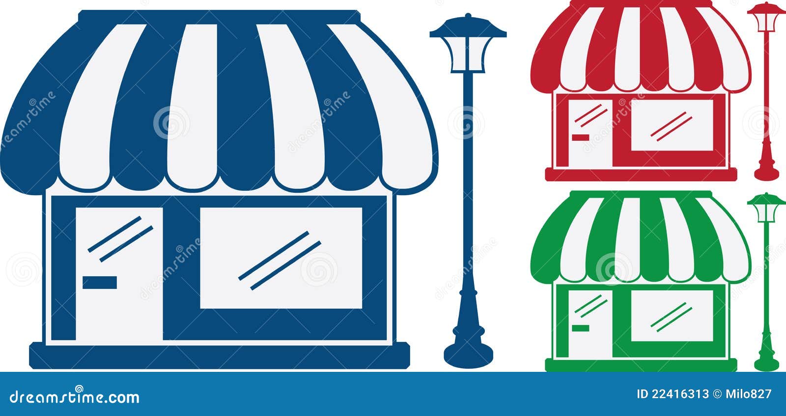 3 Store Fronts stock vector. Illustration of boutique - 22416313