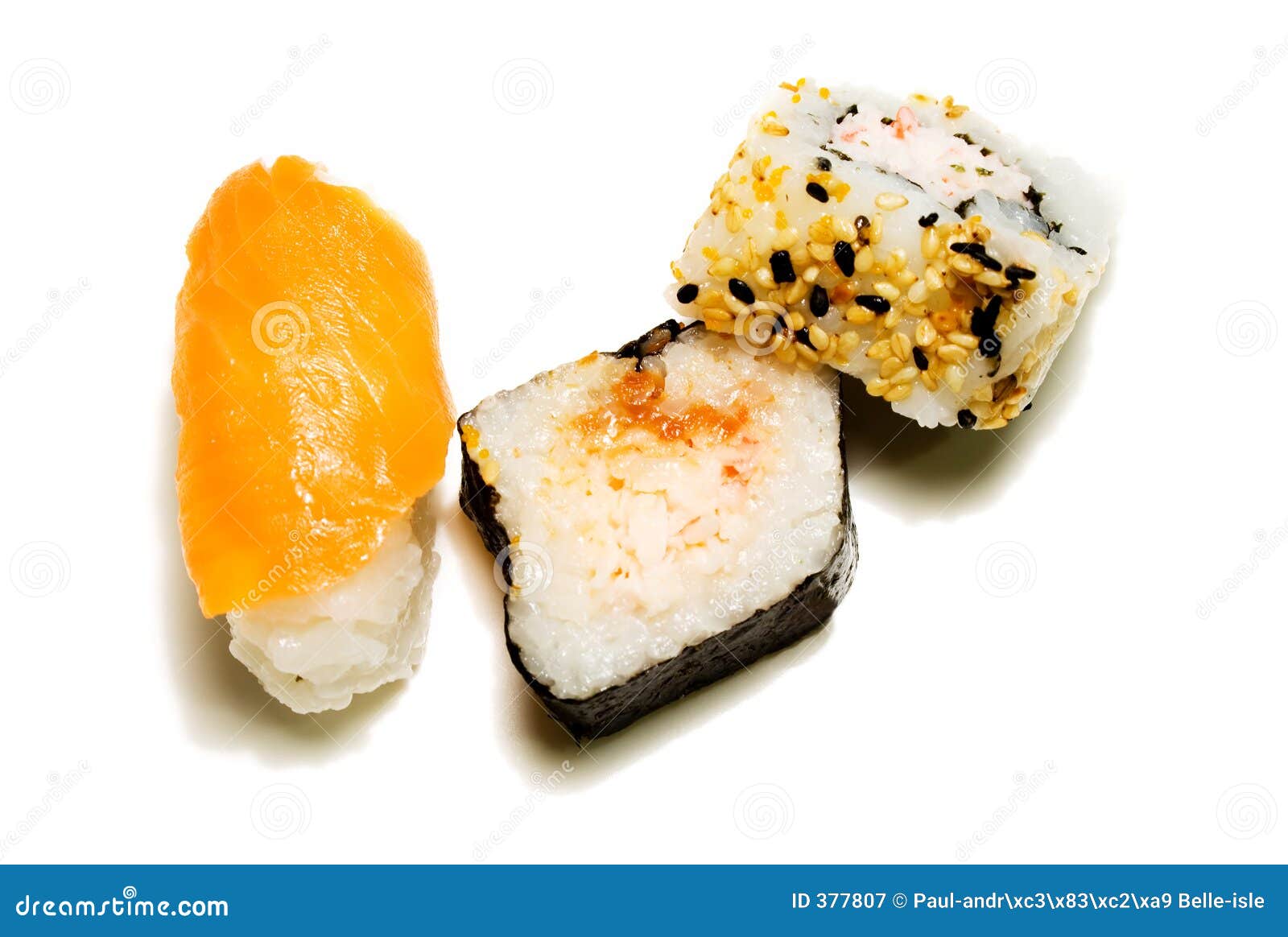3 sushi stock image. Image of delicious, rice, ginger, gourmet - 377807