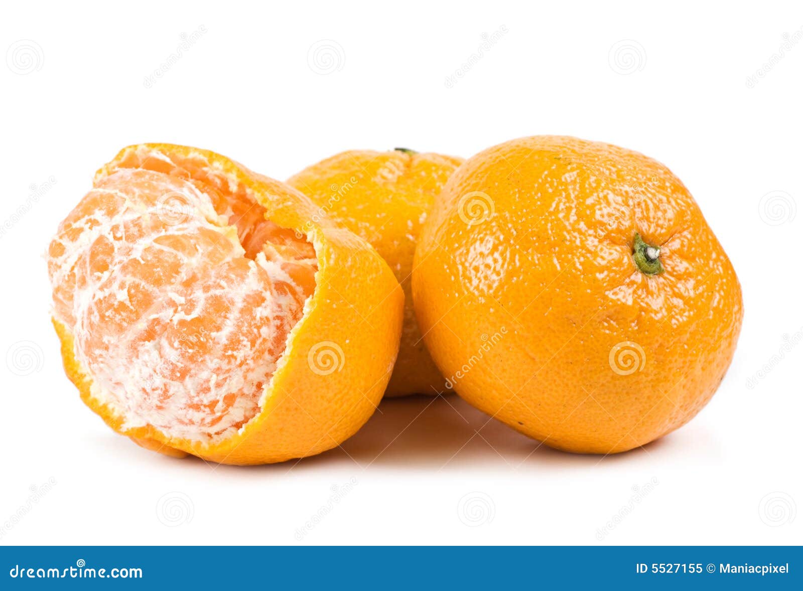 3 Tangerines isolated stock image. Image of snack, fresh - 5527155