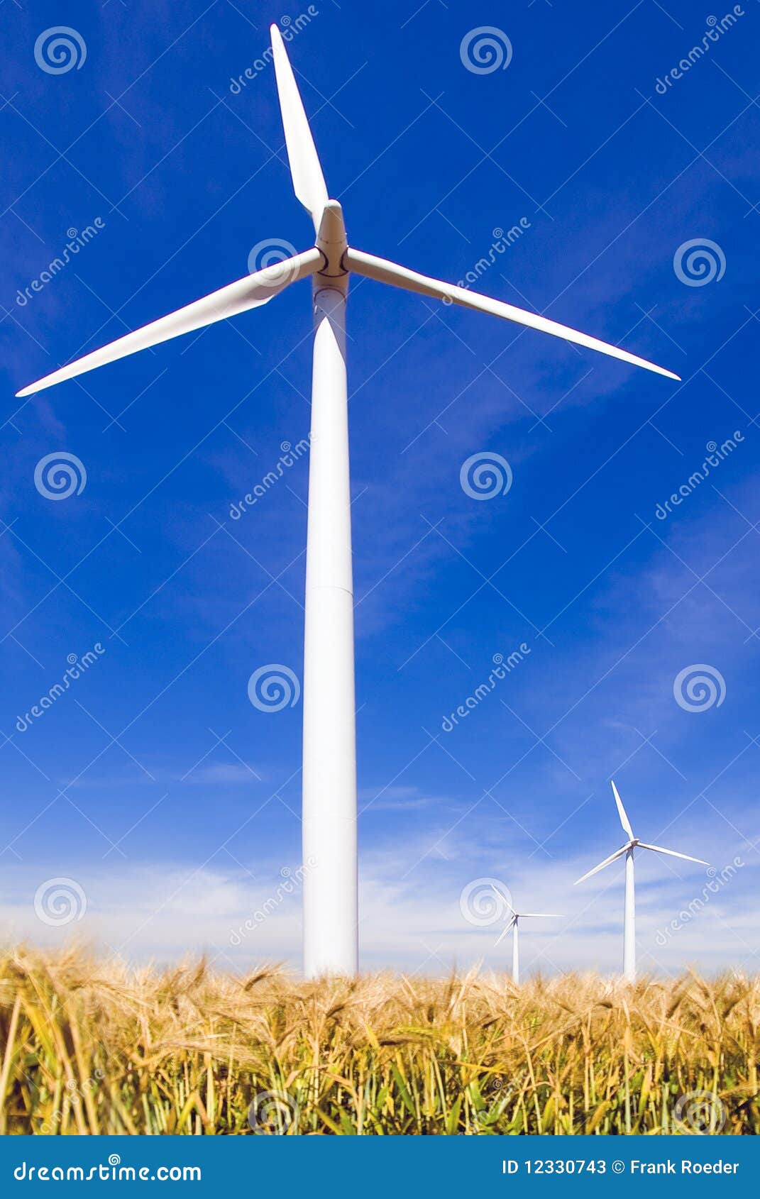 3 wind turbines stock image. Image of regenerative, stream - 12330743