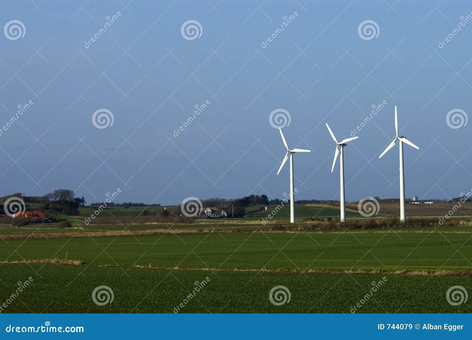 3 Windmills stock image. Image of denmark, windenergy, country - 744079