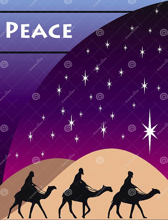 3 Wise Men Card stock vector. Illustration of noel, camel - 11859985