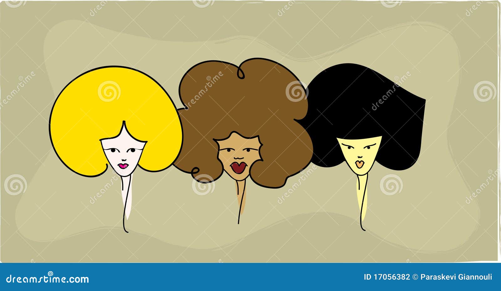 3 women stock vector. Illustration of european, blond - 17056382