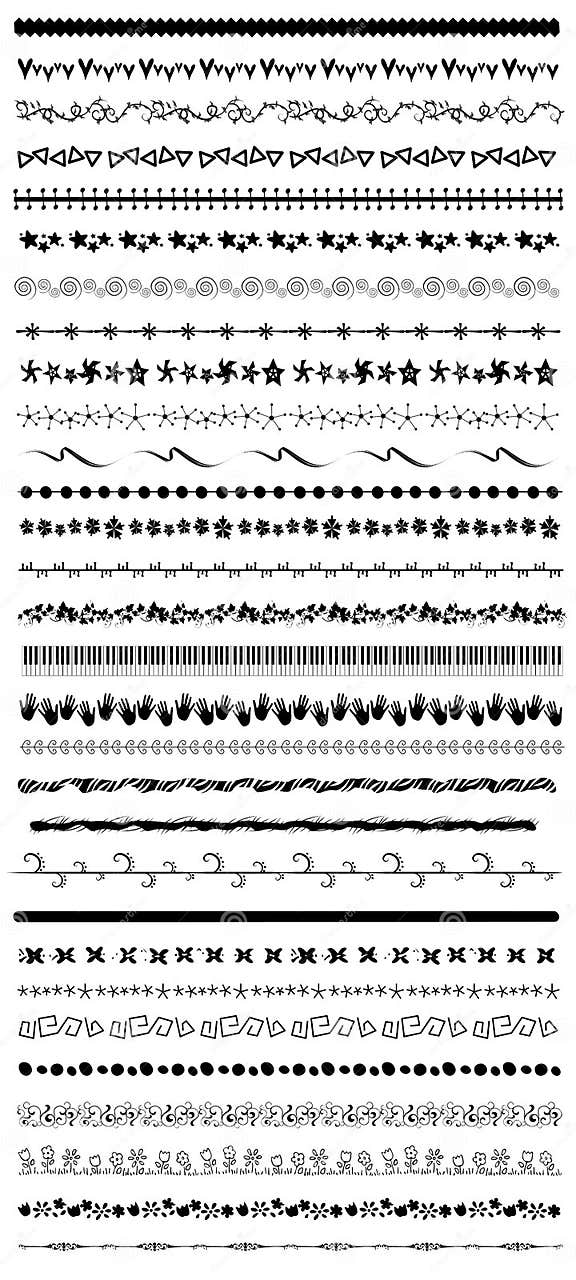 30 Decorative Dividers or Borders Stock Vector - Illustration of edge ...
