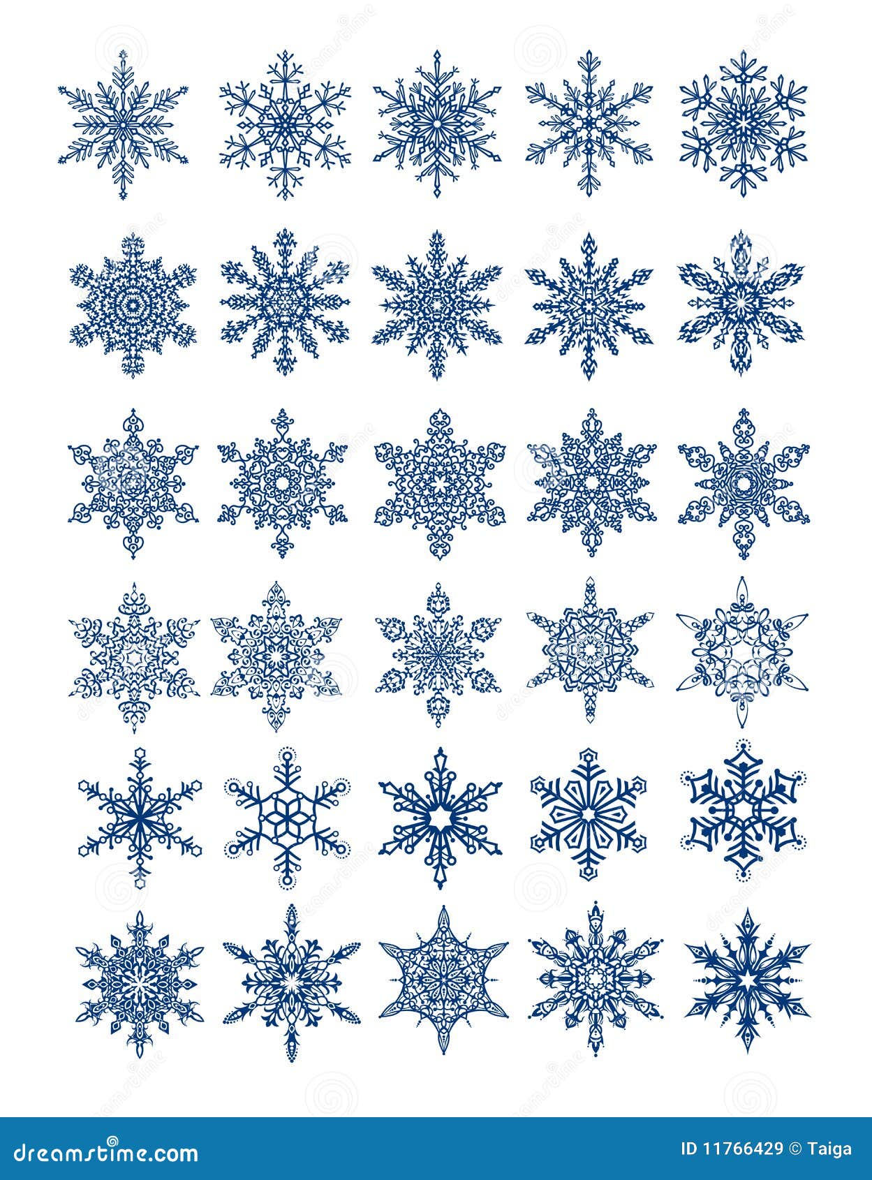 30 Unique Snowflakes in All / Vector Stock Vector - Illustration of ...