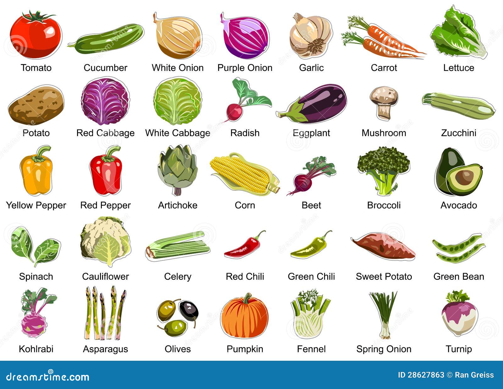 35 Vegetables icons stock illustration. Illustration of isolated - 28627863