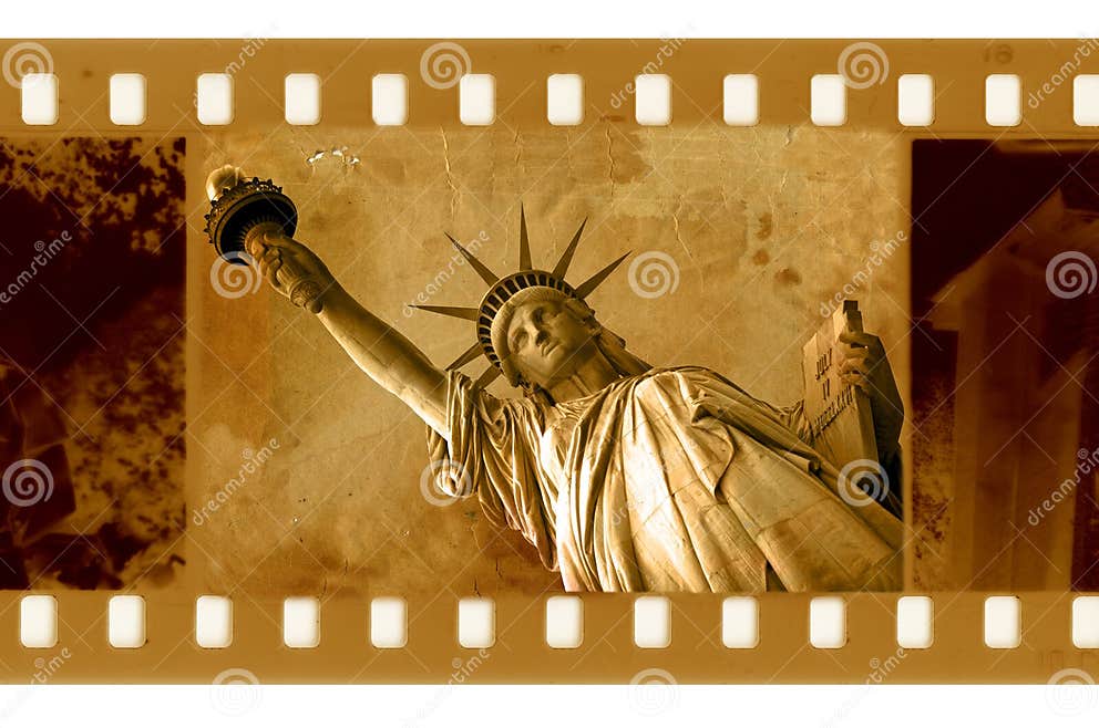 35mm Frame with NY Statue of Liberty Stock Illustration - Illustration ...