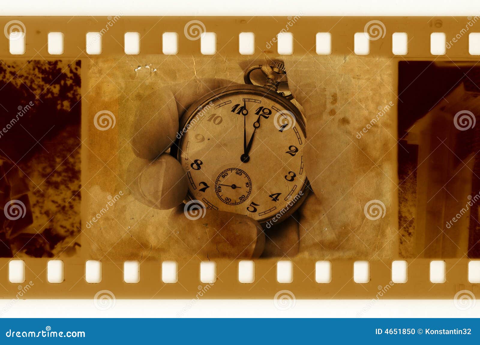 35mm Frame Photo with Vintage Clock Stock Photo - Image of oldies, hand ...