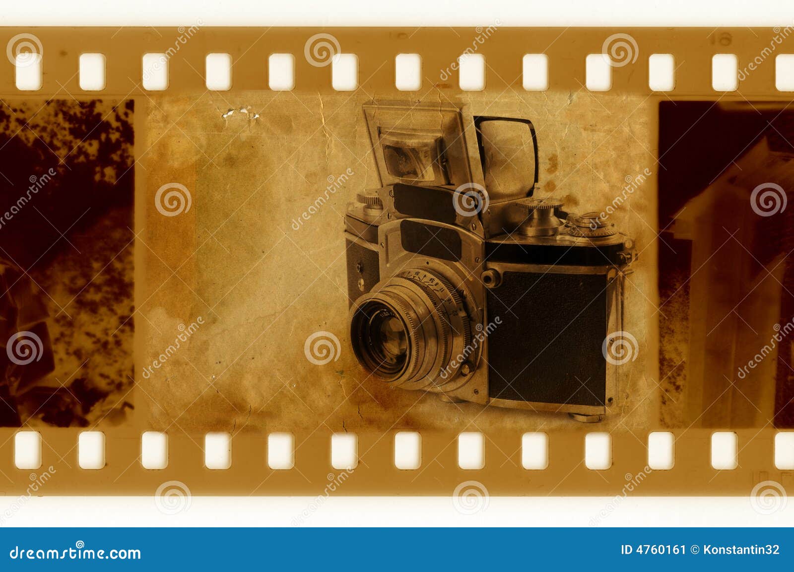 35mm Frame with Vintage Photo Camera Stock Image - Image of photograph ...