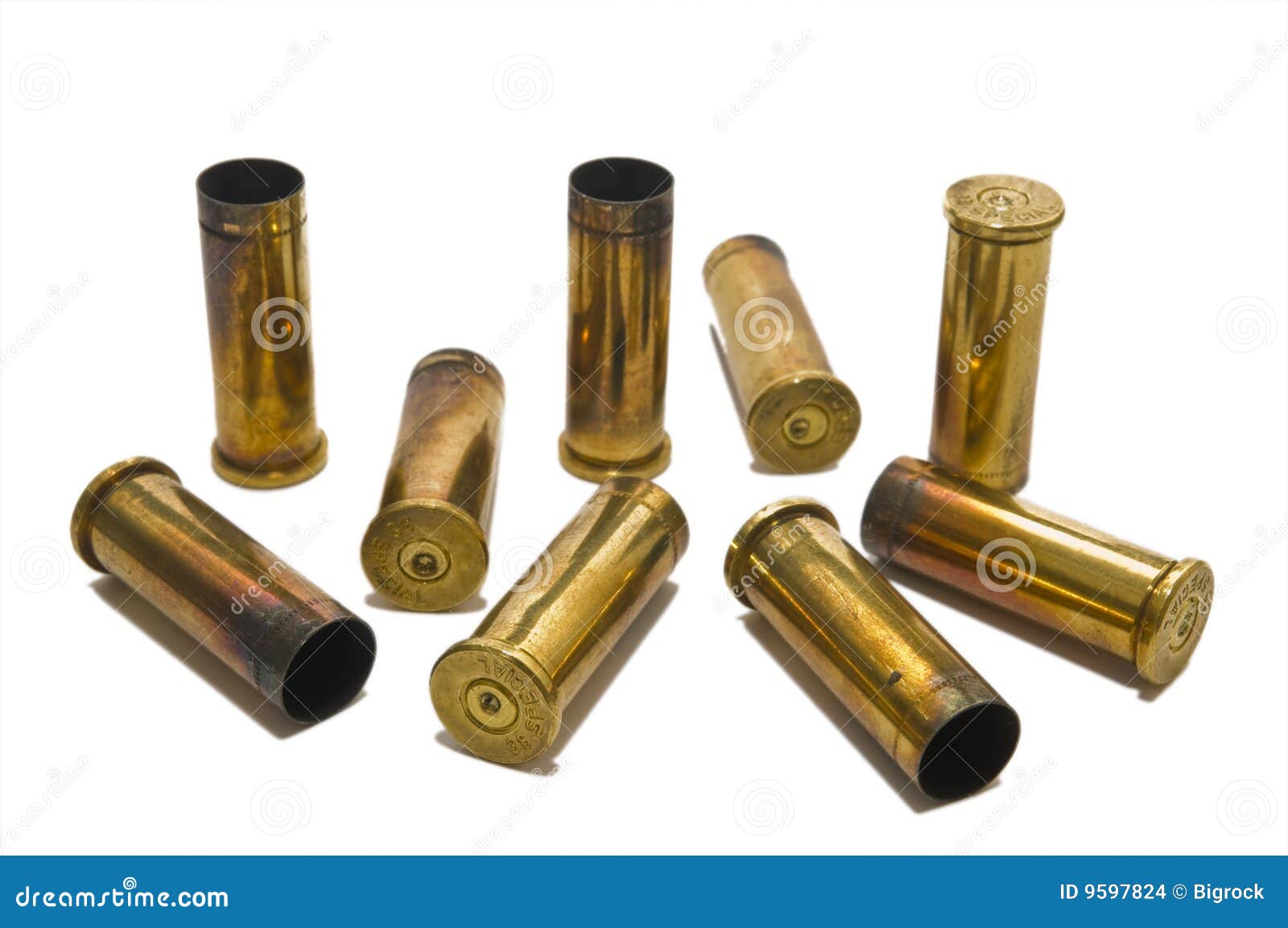 .38 Special Shell Casings Isolated On White Background Stock Image ...