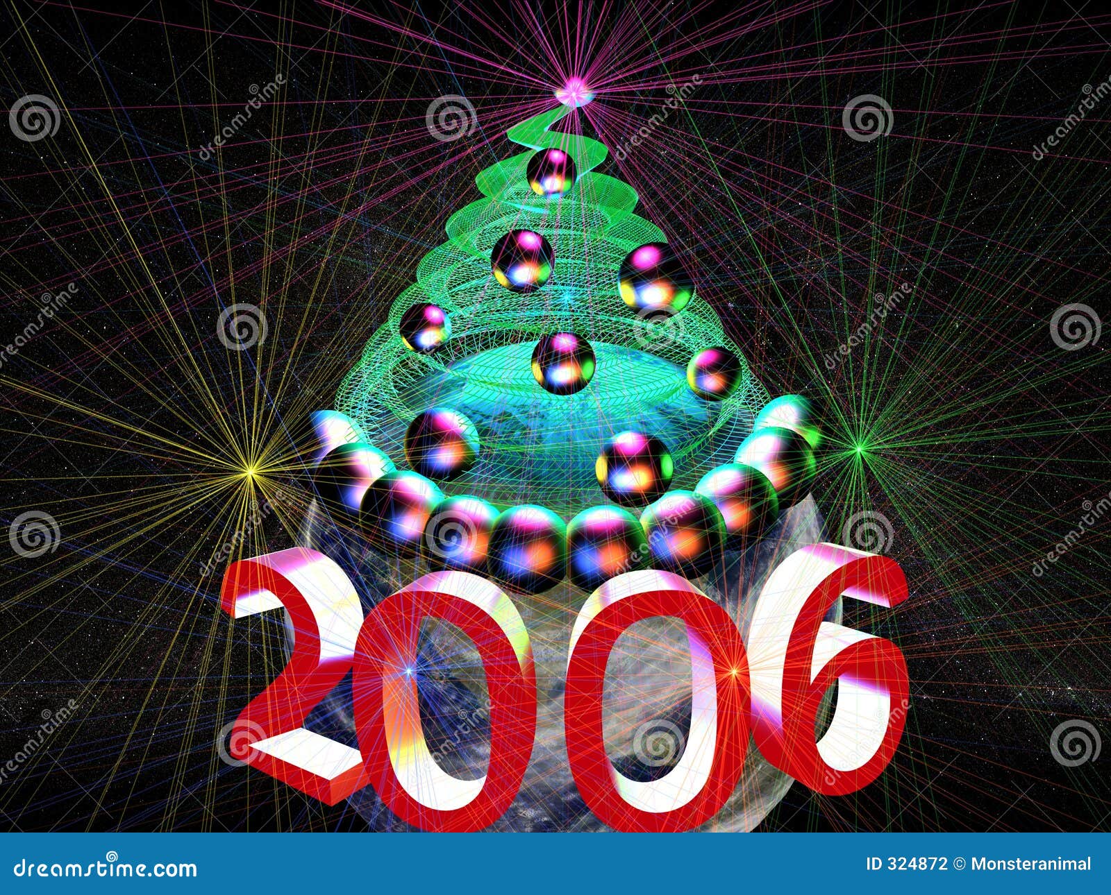 3D-2006 celebration stock illustration. Illustration of year - 324872