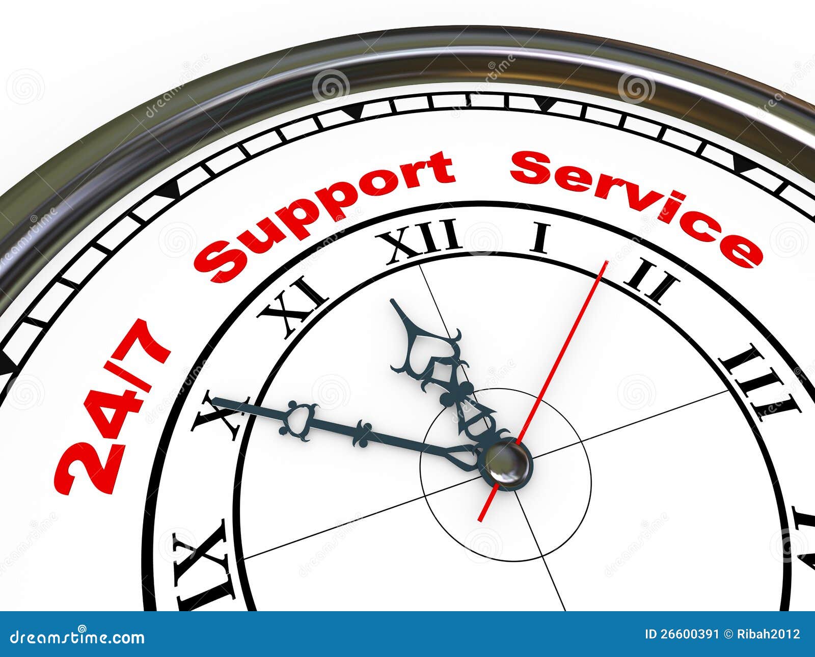 3d 24/7 support clock stock illustration. Illustration of opinion ...