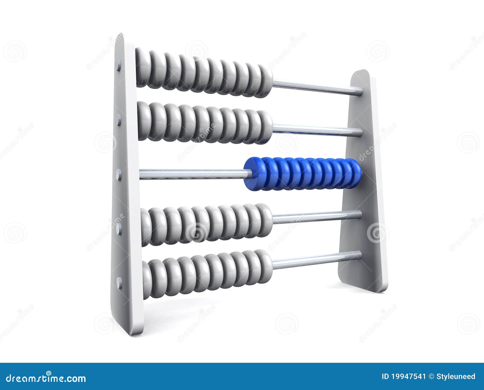 3D Abacus blue silver stock illustration. Illustration of school - 19947541