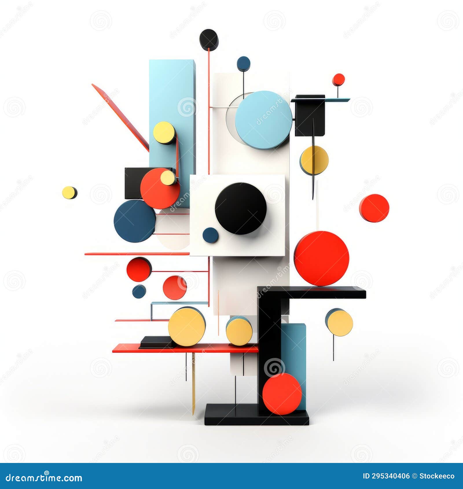 3d Abstract Art: Triangles, Circles, and Lines in Suprematist Style ...