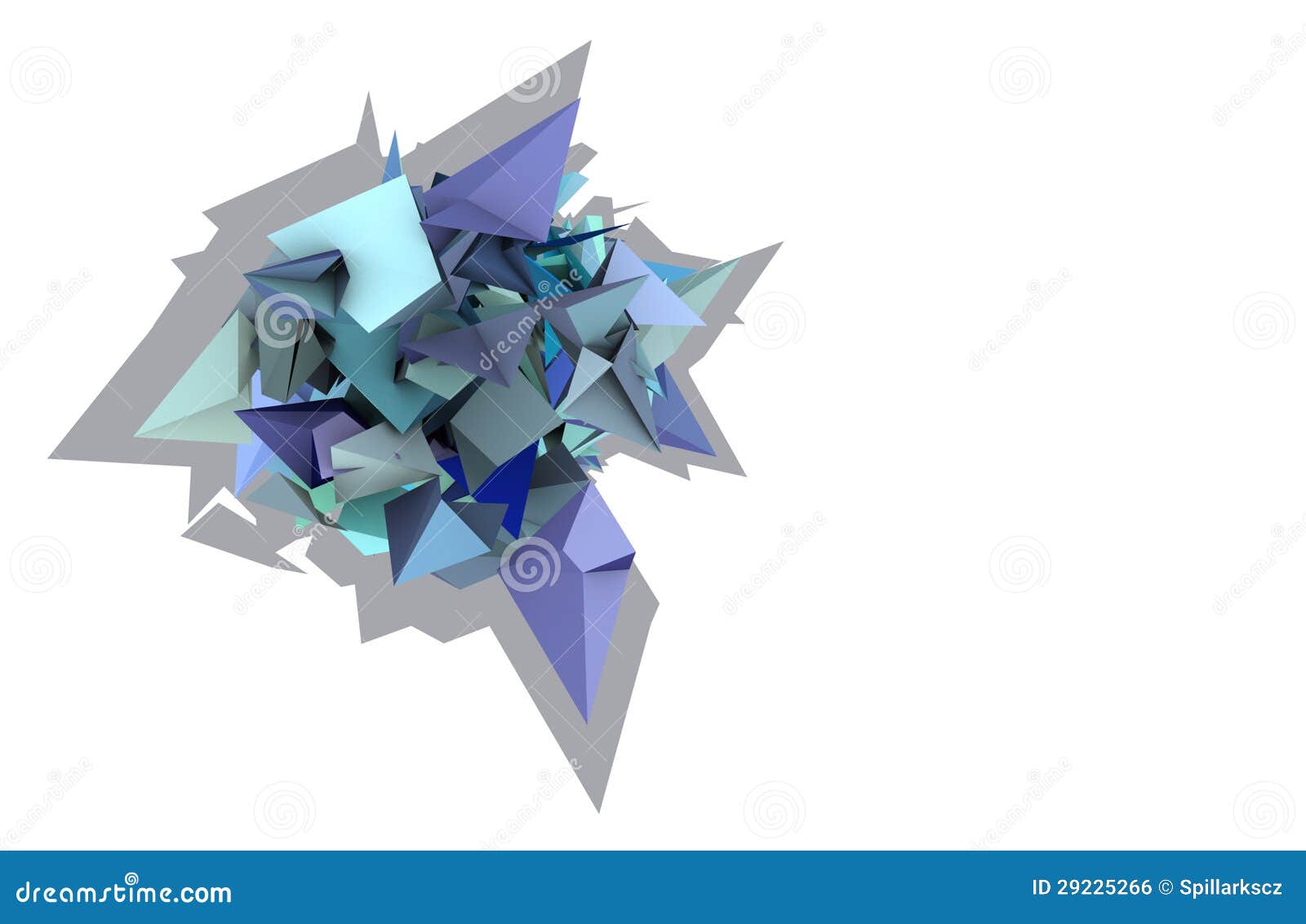 3d Abstract Blue Spiked Electric Shape with Shadow Stock Illustration ...