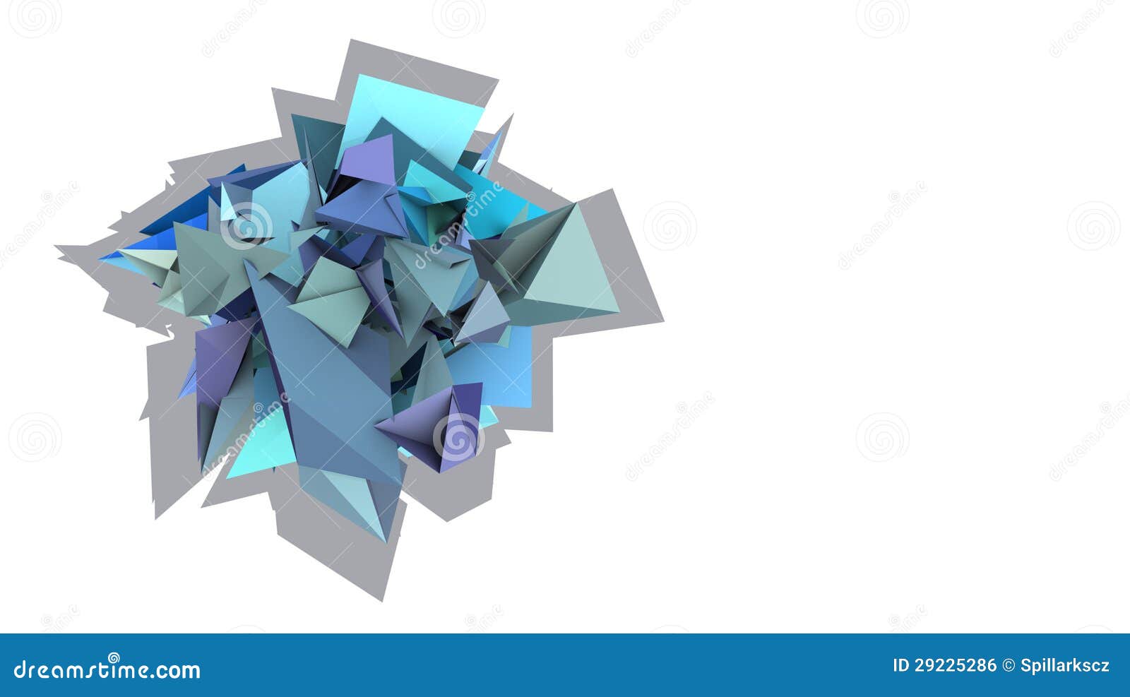 3d Abstract Blue Spiked Electric Shape with Shadow Stock Illustration ...