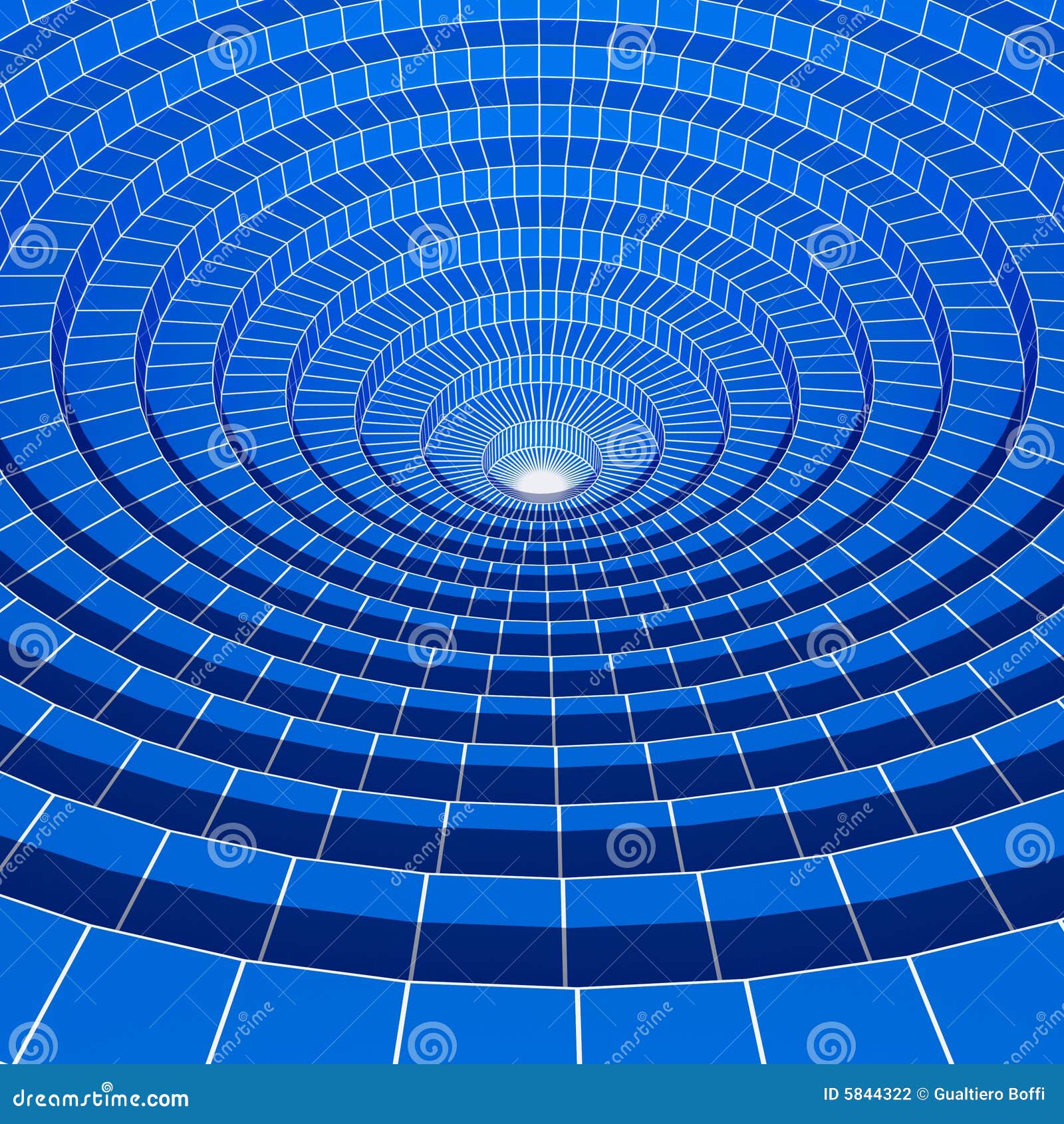 3d Abstract Blue Wired Circle Background Stock Illustration ...