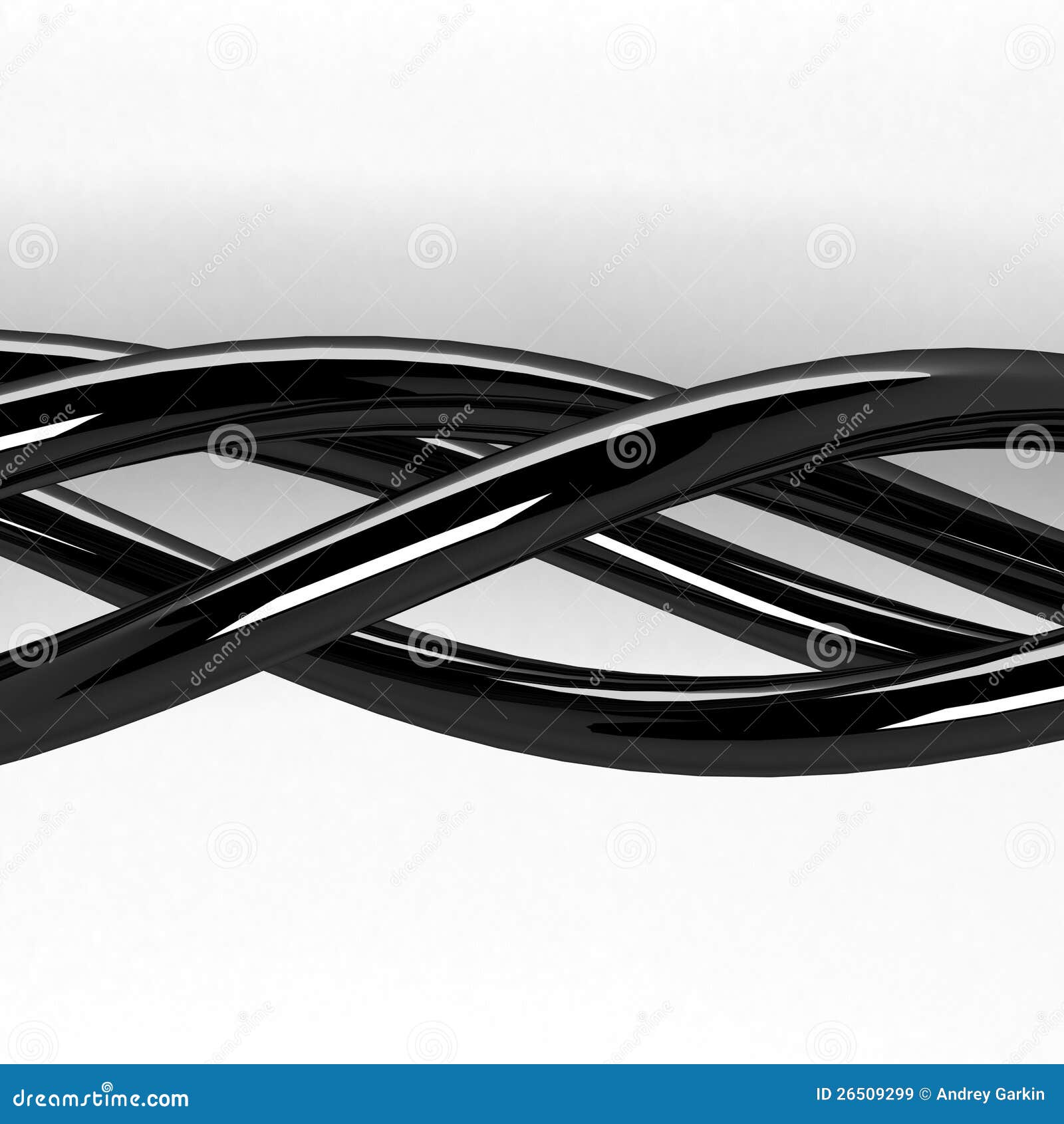 3d the Abstract Chromeplated Intertwining Threads Stock Illustration ...