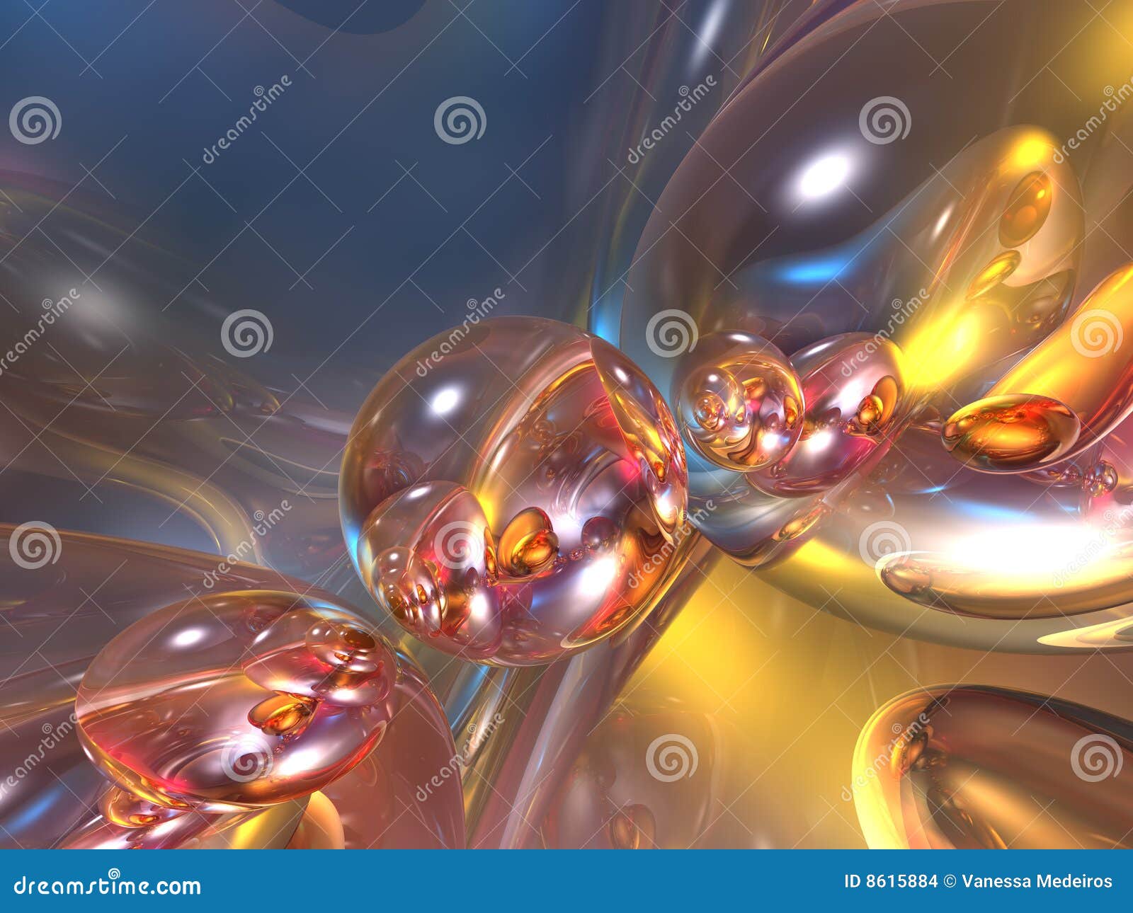 3D Abstract Colorful Shiny Colorful Glossy Bubble Stock Illustration ...